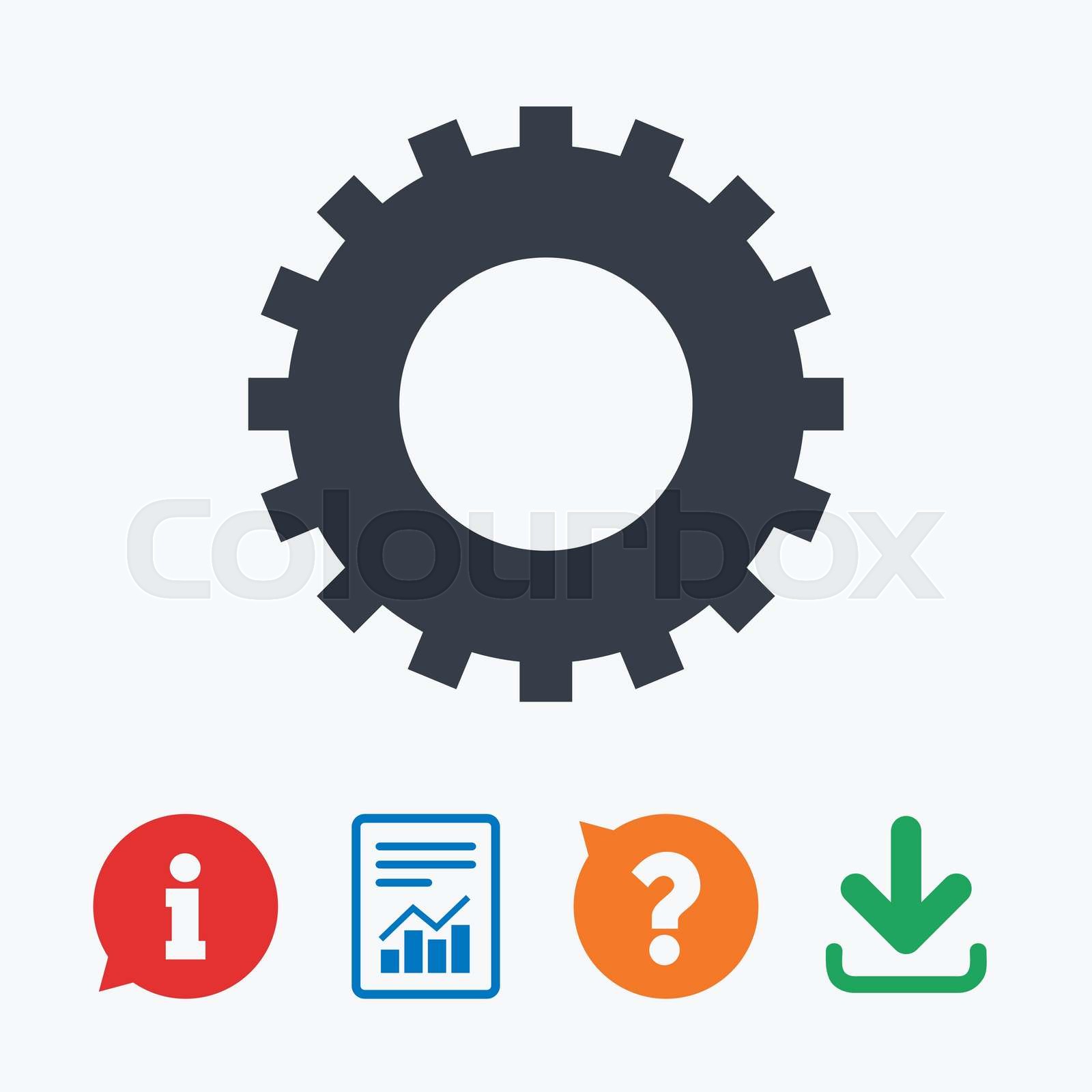 Cog settings sign icon. Cogwheel gear symbol. | Stock vector | Colourbox