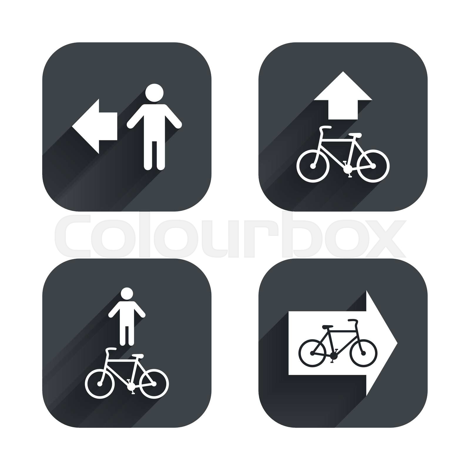 Pedestrian road icon. Bicycle path trail sign. | Stock vector | Colourbox