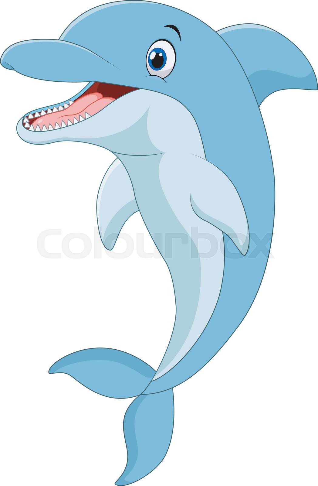 delfin, meer, cartoon | Stock-Vektor | Colourbox