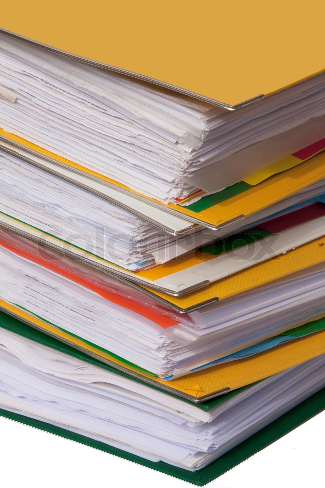 Stacked Büro Ordner und Bindemittel | Stock Bild | Colourbox