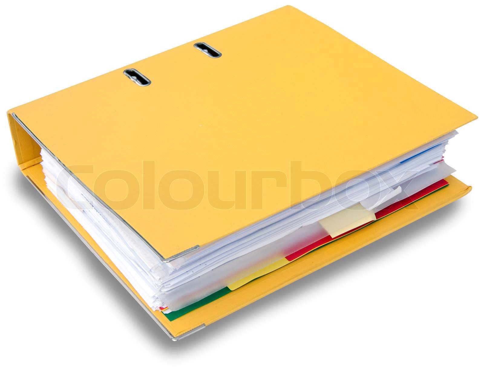 Isolated binder full of papers | Stock image | Colourbox