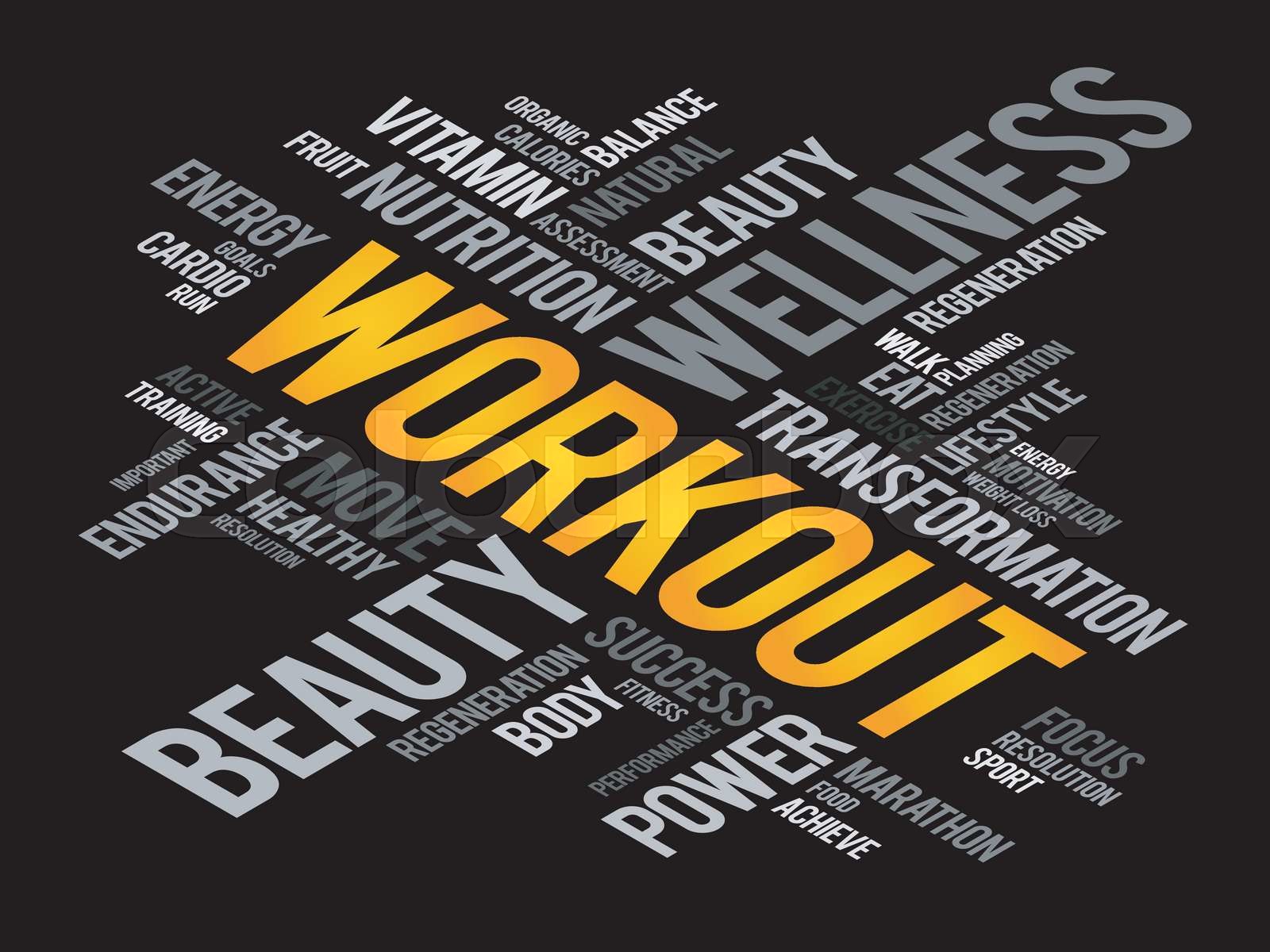 Workout Word Cloud Stock Vector Colourbox