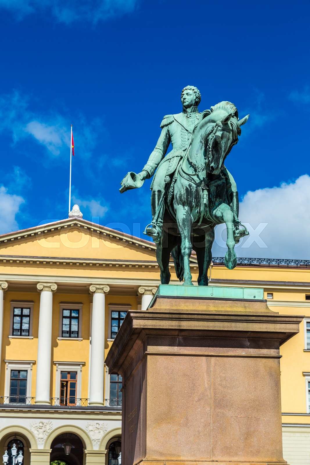 Statue king Carl Johan XIV in Oslo | Stock image | Colourbox