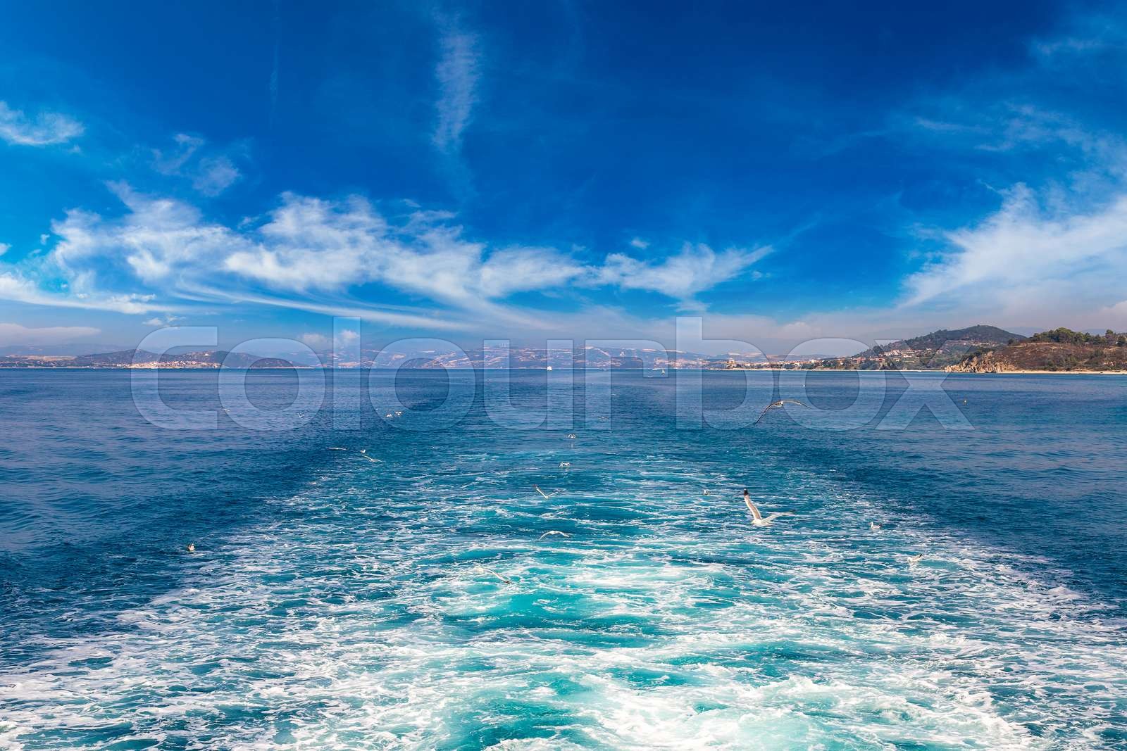Boat trace in the sea | Stock image | Colourbox