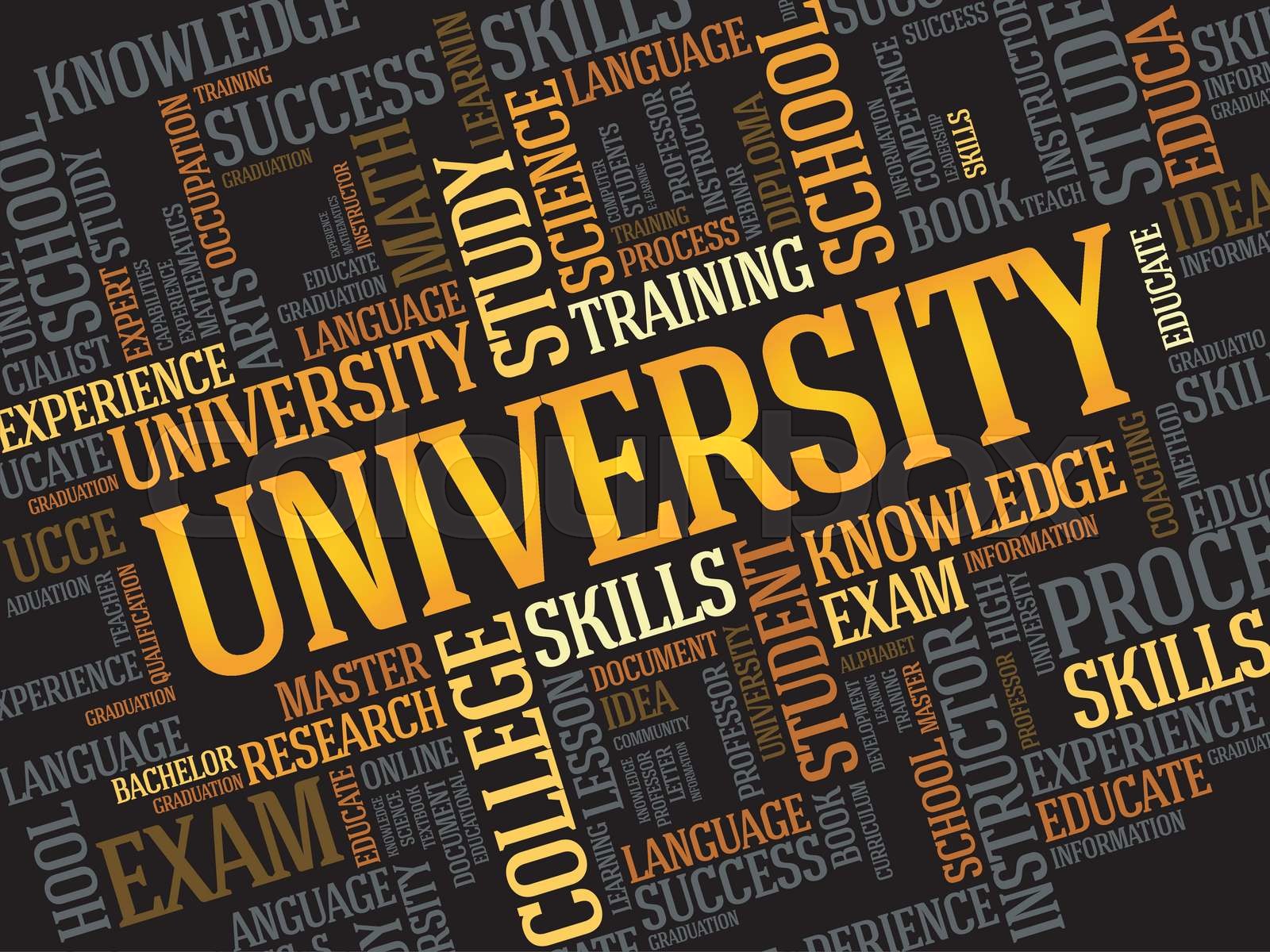 UNIVERSITY word cloud | Stock vector | Colourbox