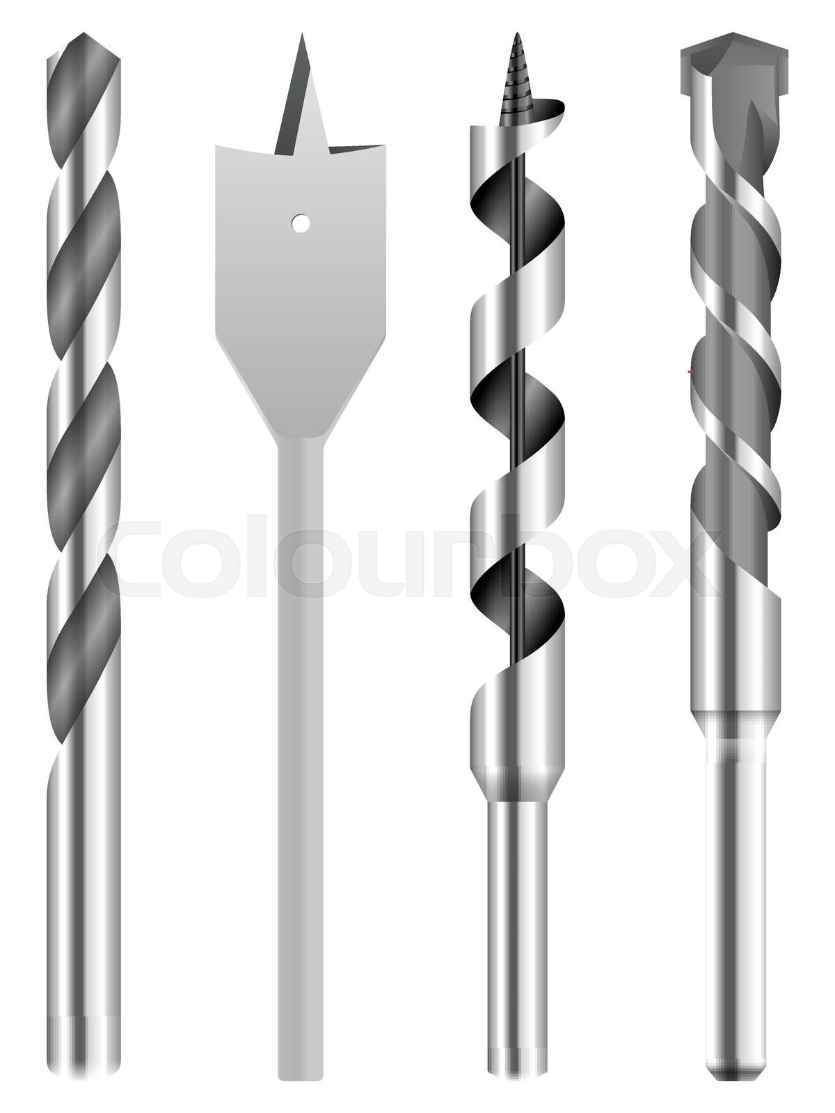 drill bits set | Stock vector | Colourbox