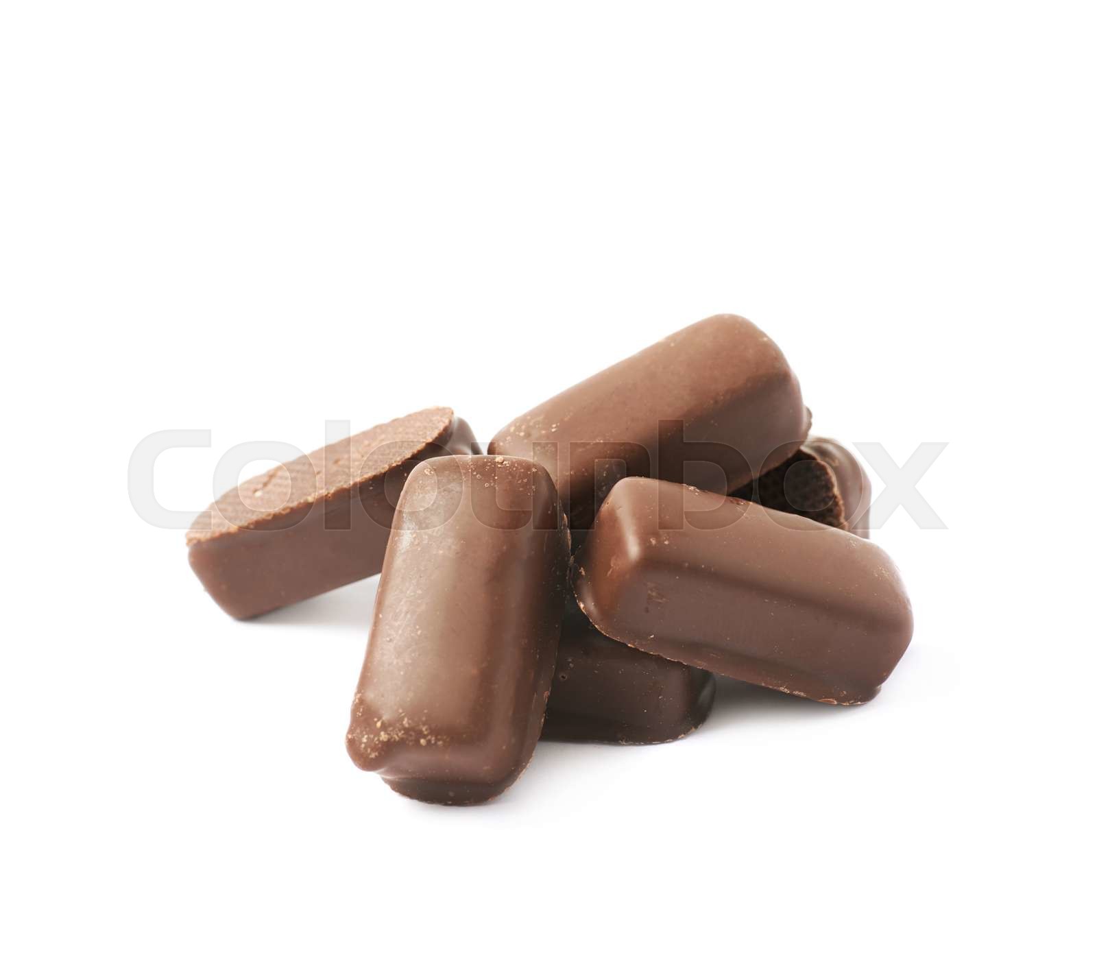 Chocolate coated candy bar isolated | Stock image | Colourbox