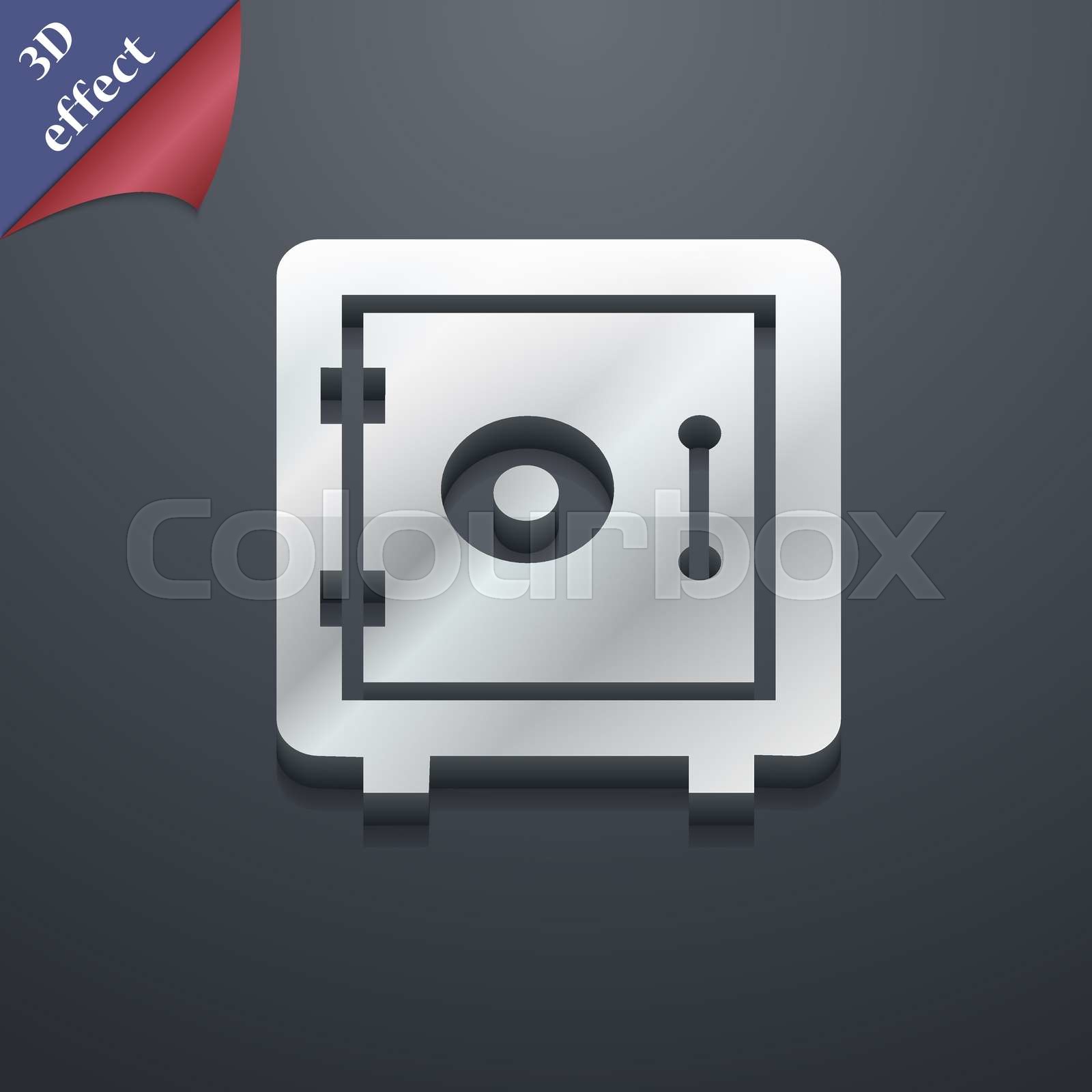 safe icon symbol. 3D style. Trendy, modern design with space for your ...