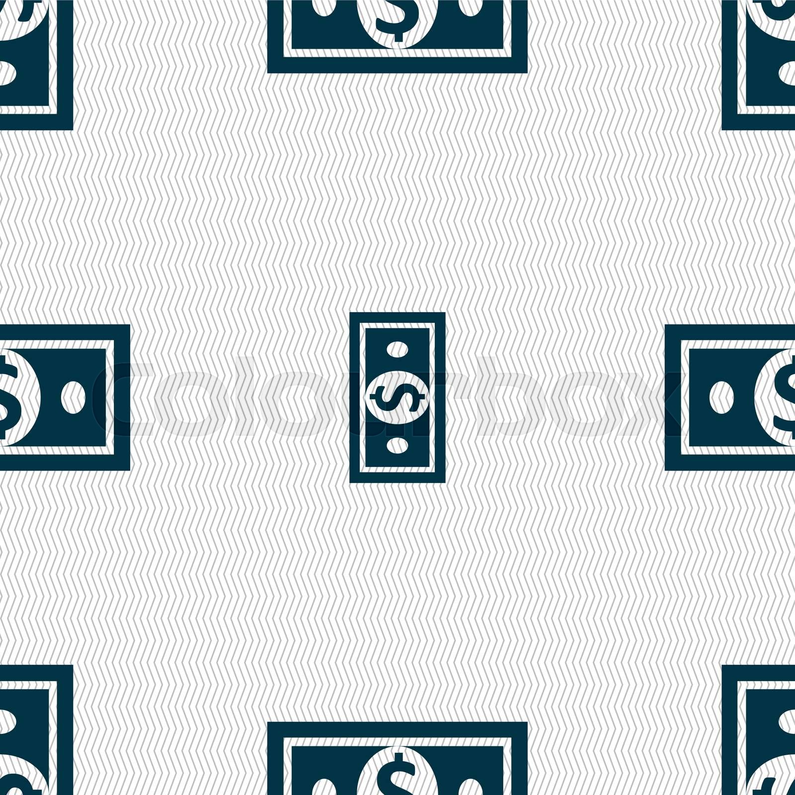 money, dollar icon sign. Seamless pattern with geometric texture ...