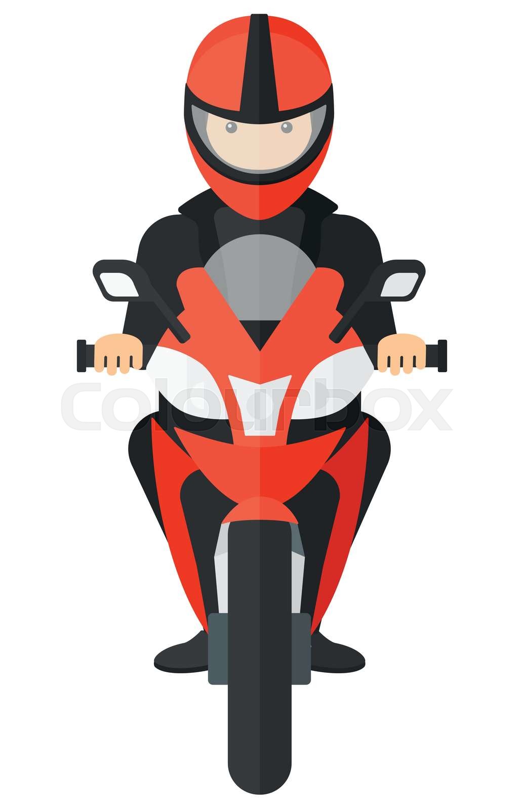 Man riding motorcycle. | Stock vector | Colourbox