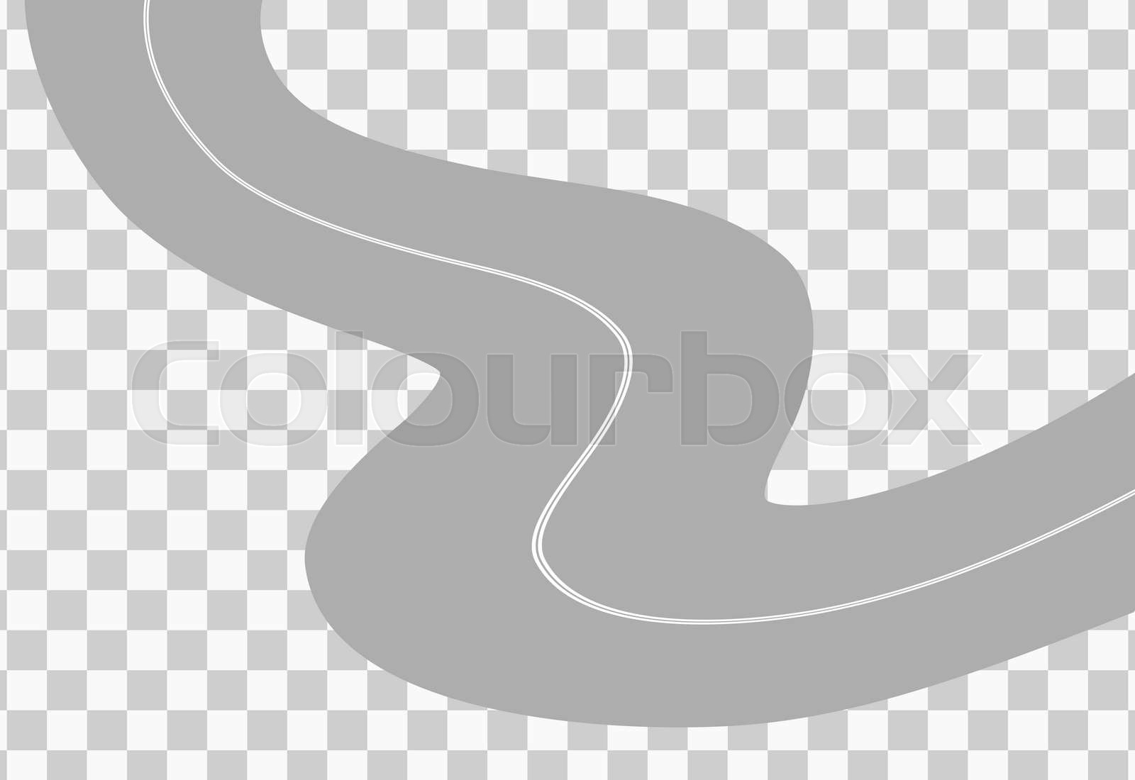 Curved road with white markings. Vector | Stock vector | Colourbox