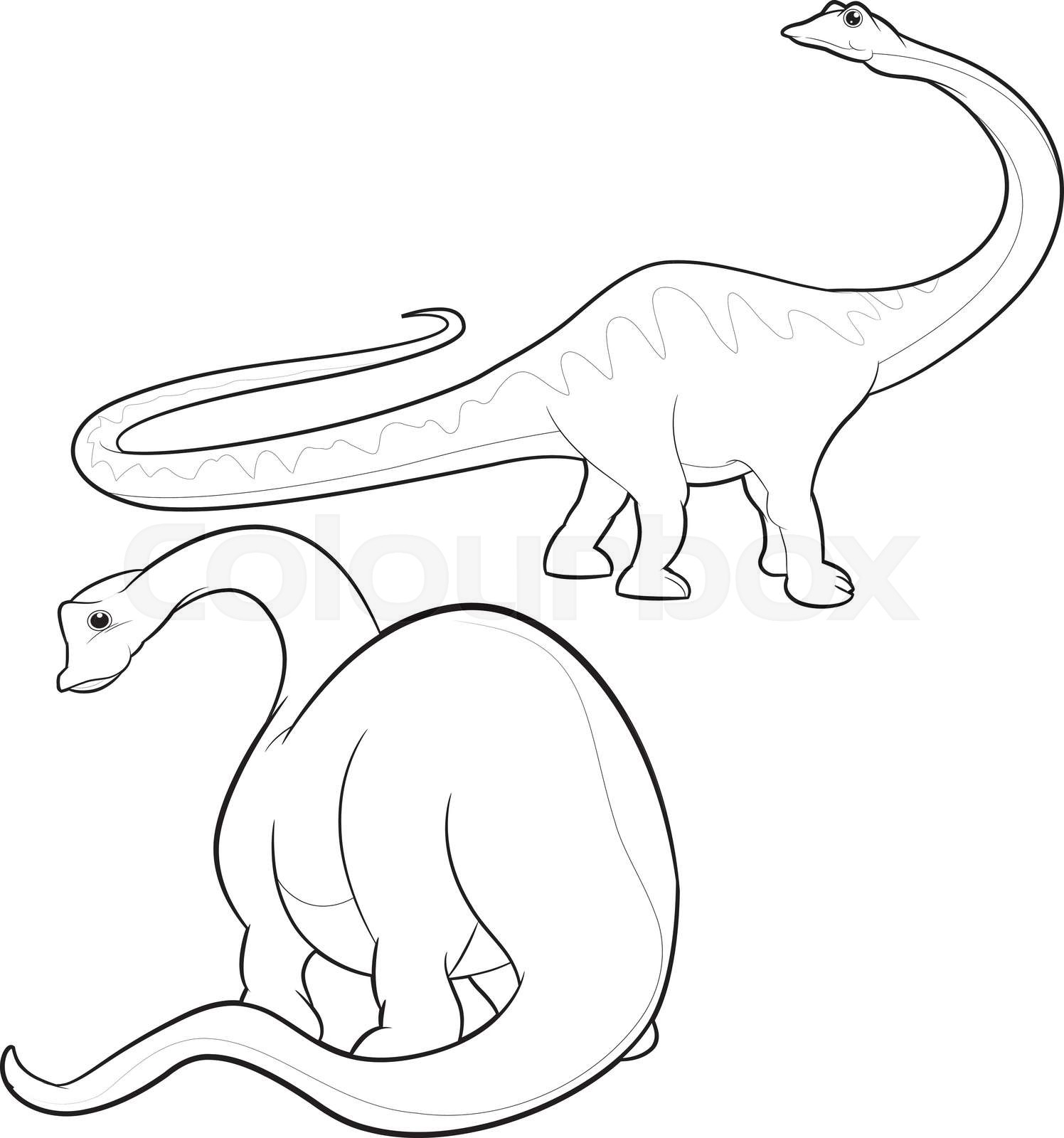 apatosaurus line-art | Stock vector | Colourbox