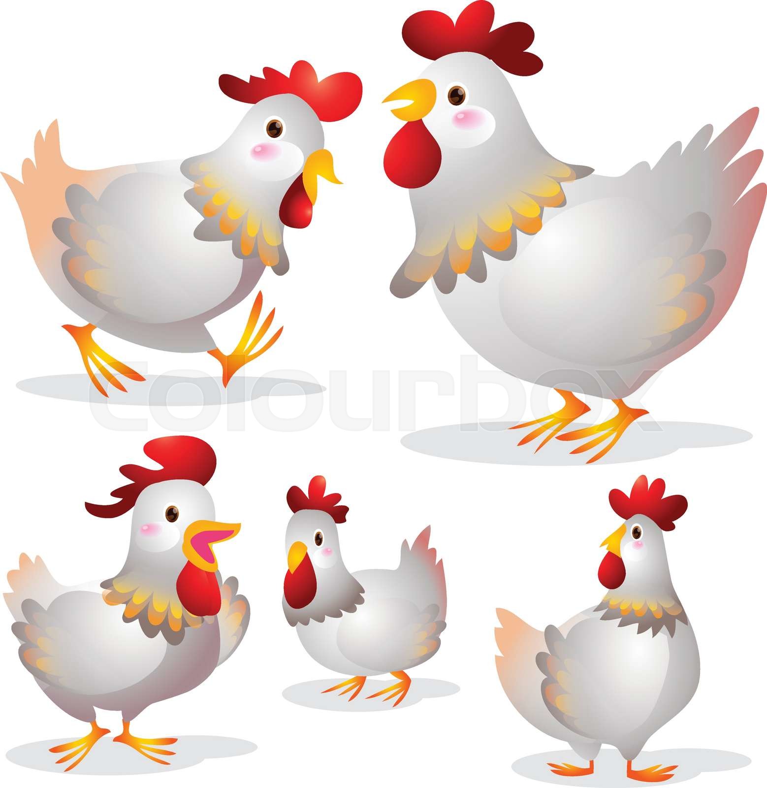 Cute hen cartoon | Stock vector | Colourbox