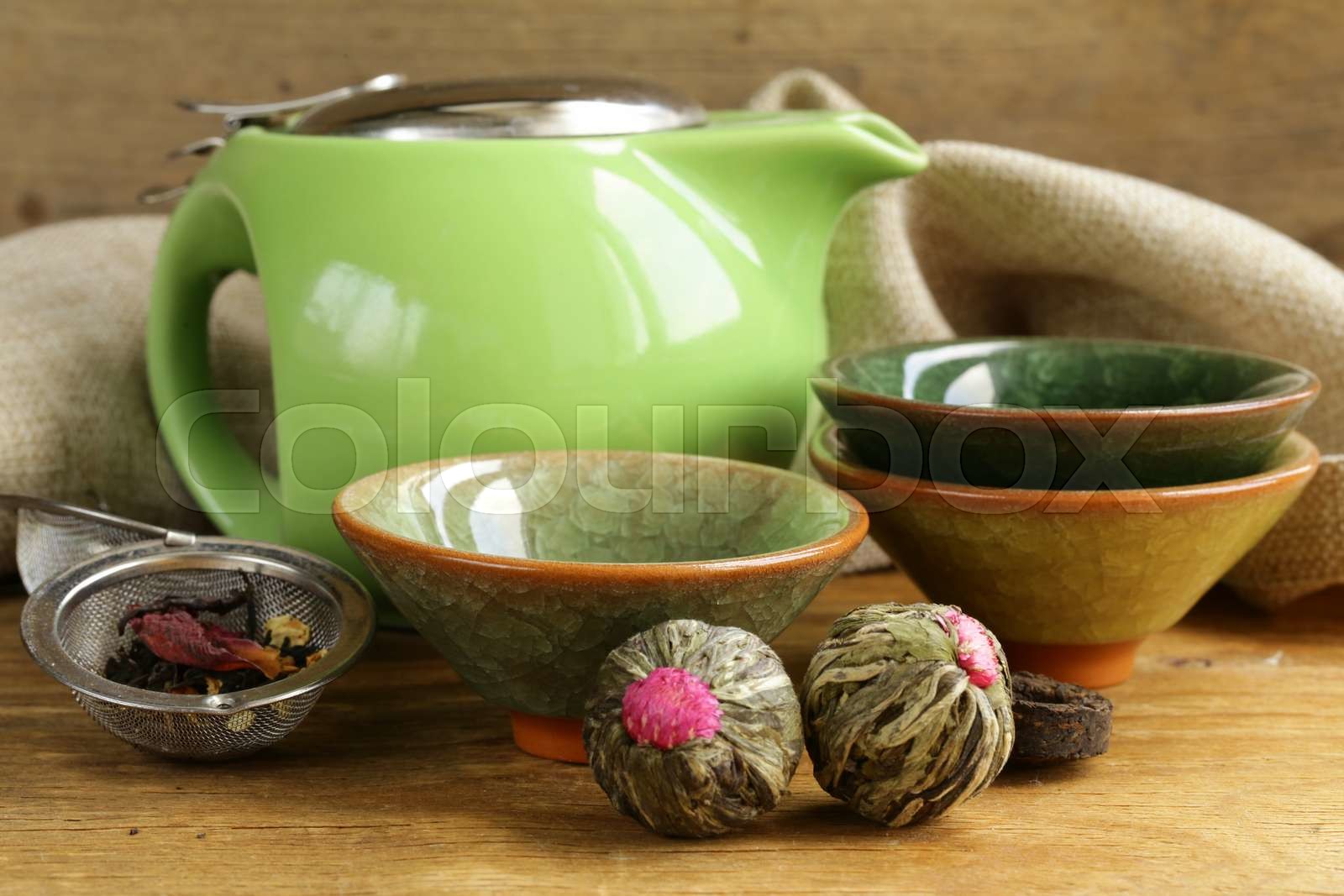 set for a traditional tea drinking | Stock image | Colourbox