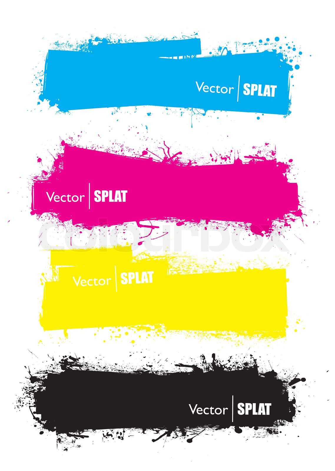 Splat banner cmyk ink grunge effect with space for text | Stock vector ...