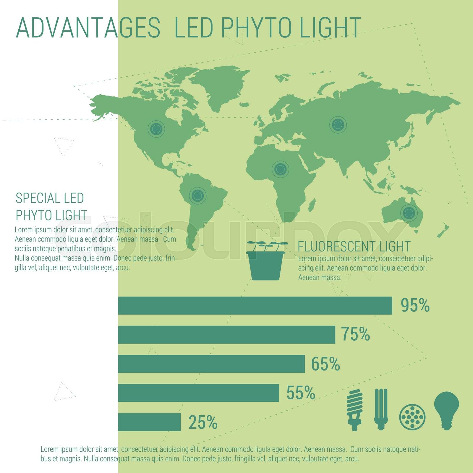 Infographic elements LED lamp | Stock vector | Colourbox