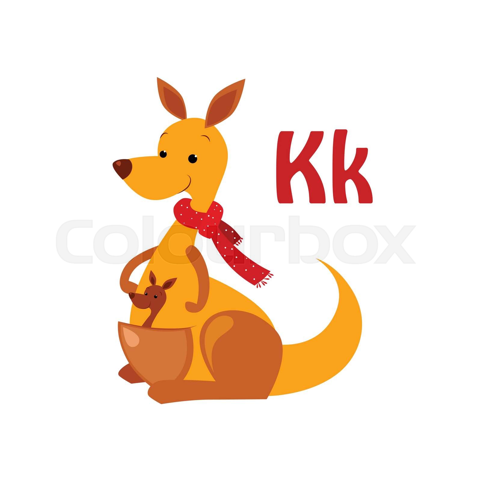 Kangaroo. Funny Alphabet, Animal Vector Illustration | Stock vector ...