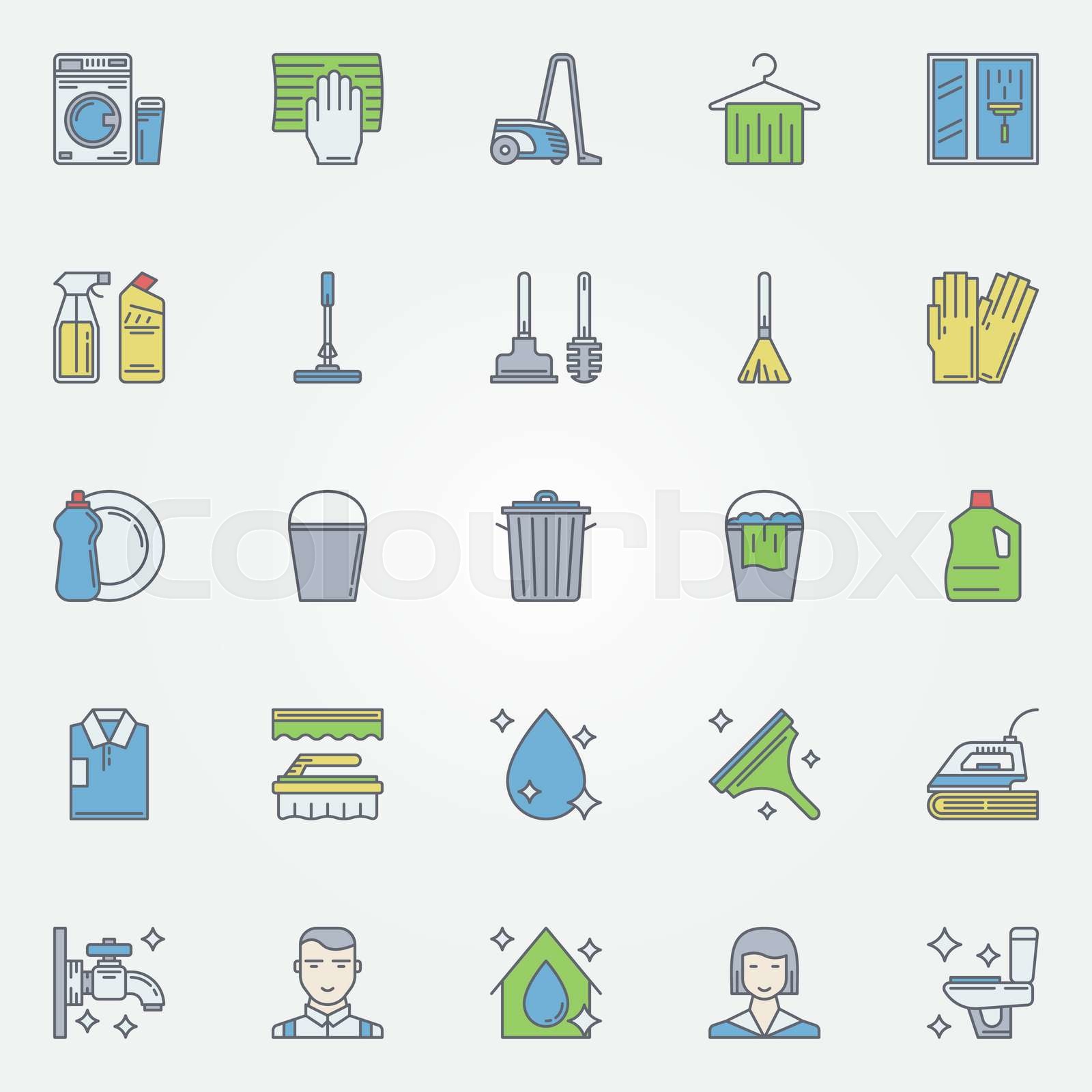 Cleaning colorful icons | Stock vector | Colourbox
