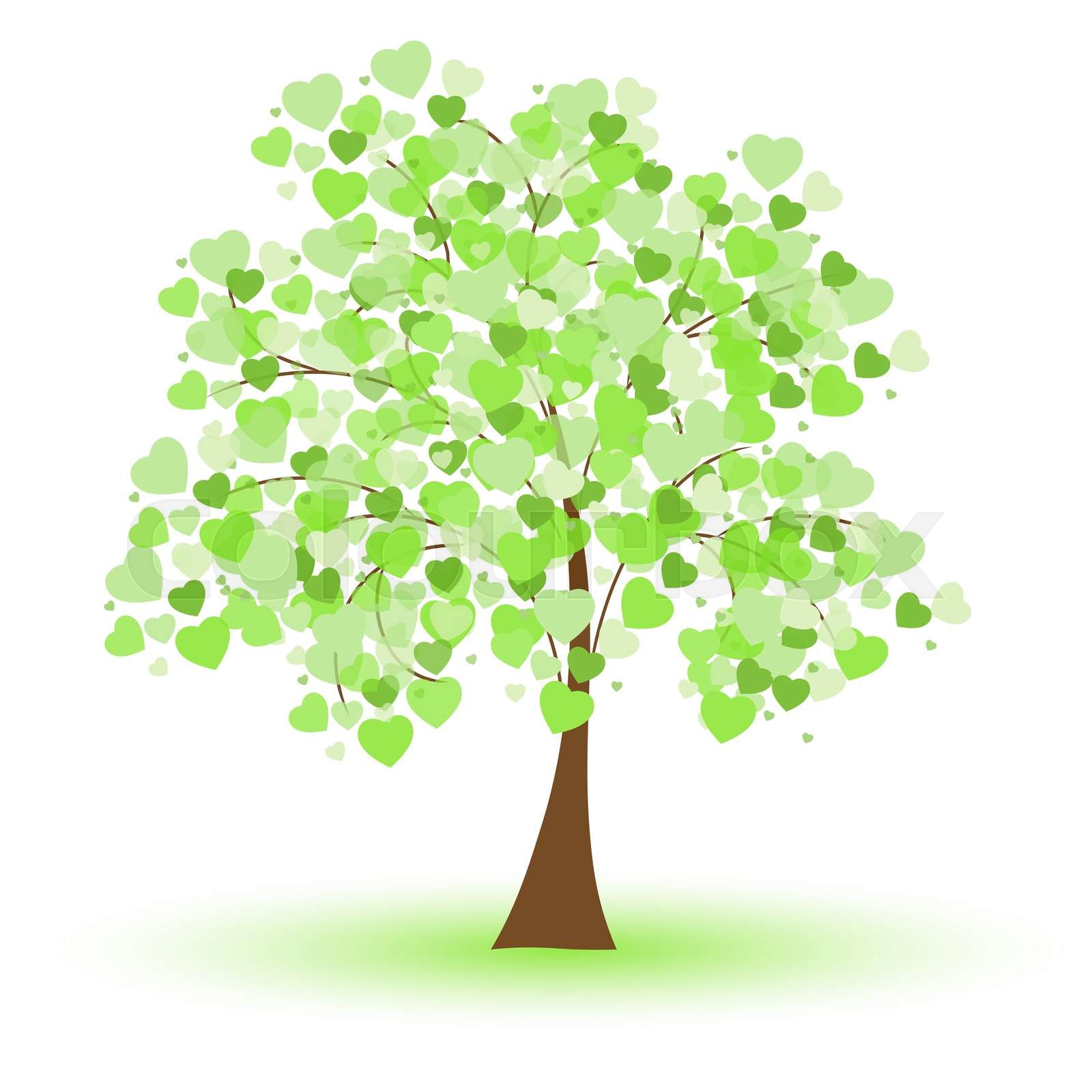 illustration of a tree covered with hearts. | Stock vector | Colourbox
