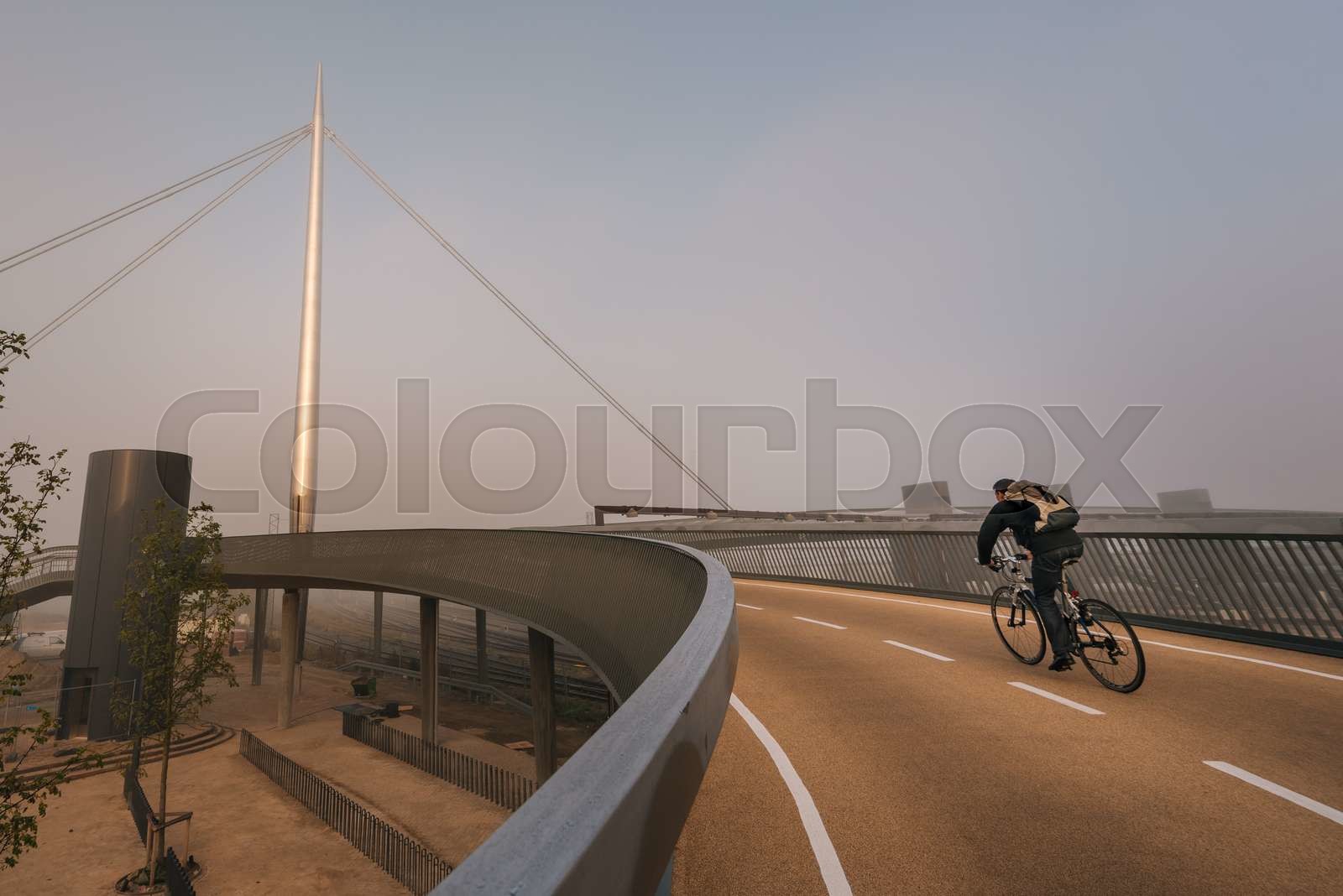 Byens bro (The City bridge) in Odense. A bicycle and pedestrian bridge ...