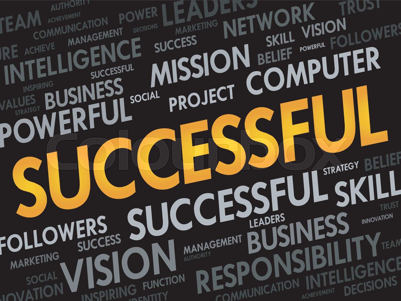 SUCCESSFUL word cloud | Stock vector | Colourbox
