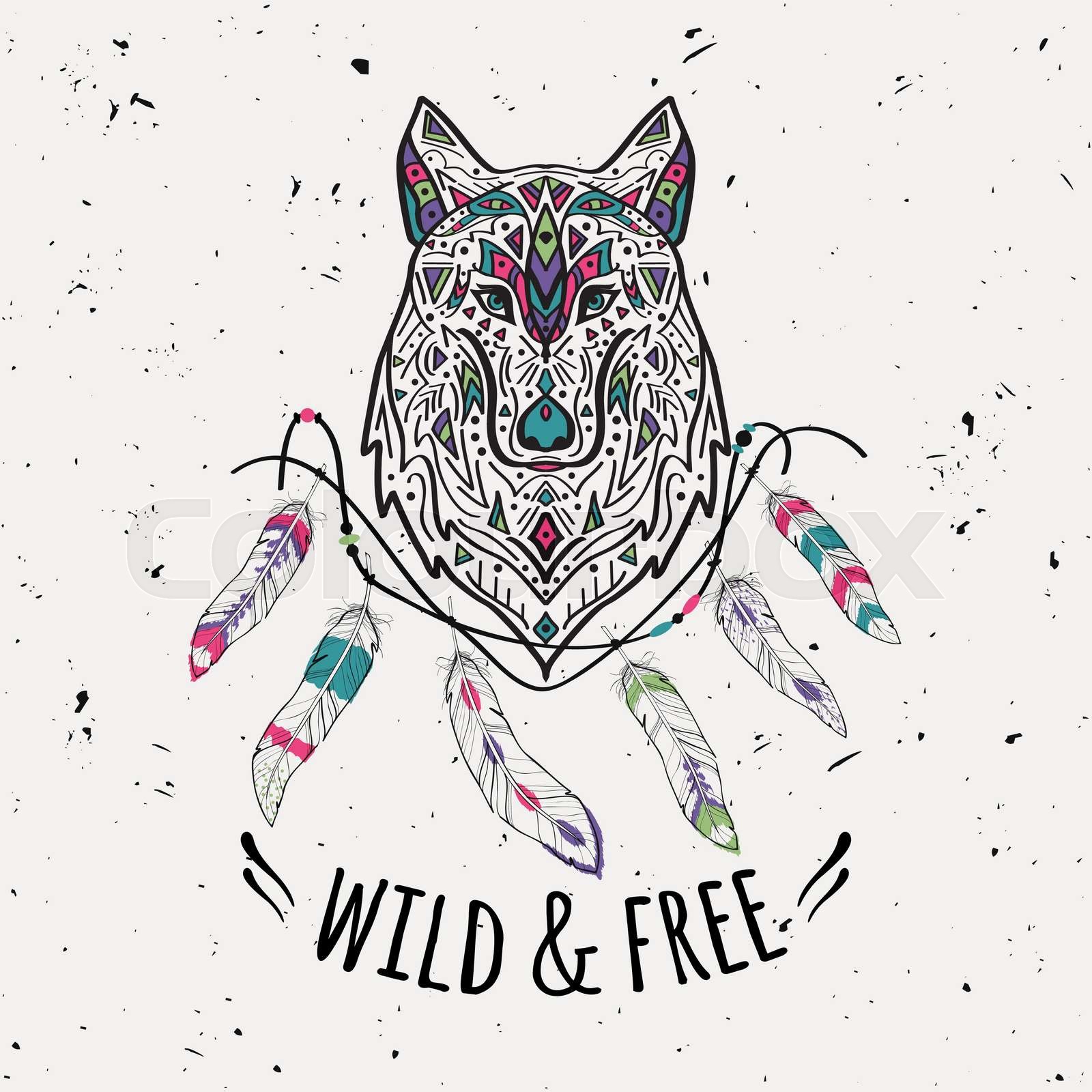 wolf, muster, vektor | Stock-Vektor | Colourbox