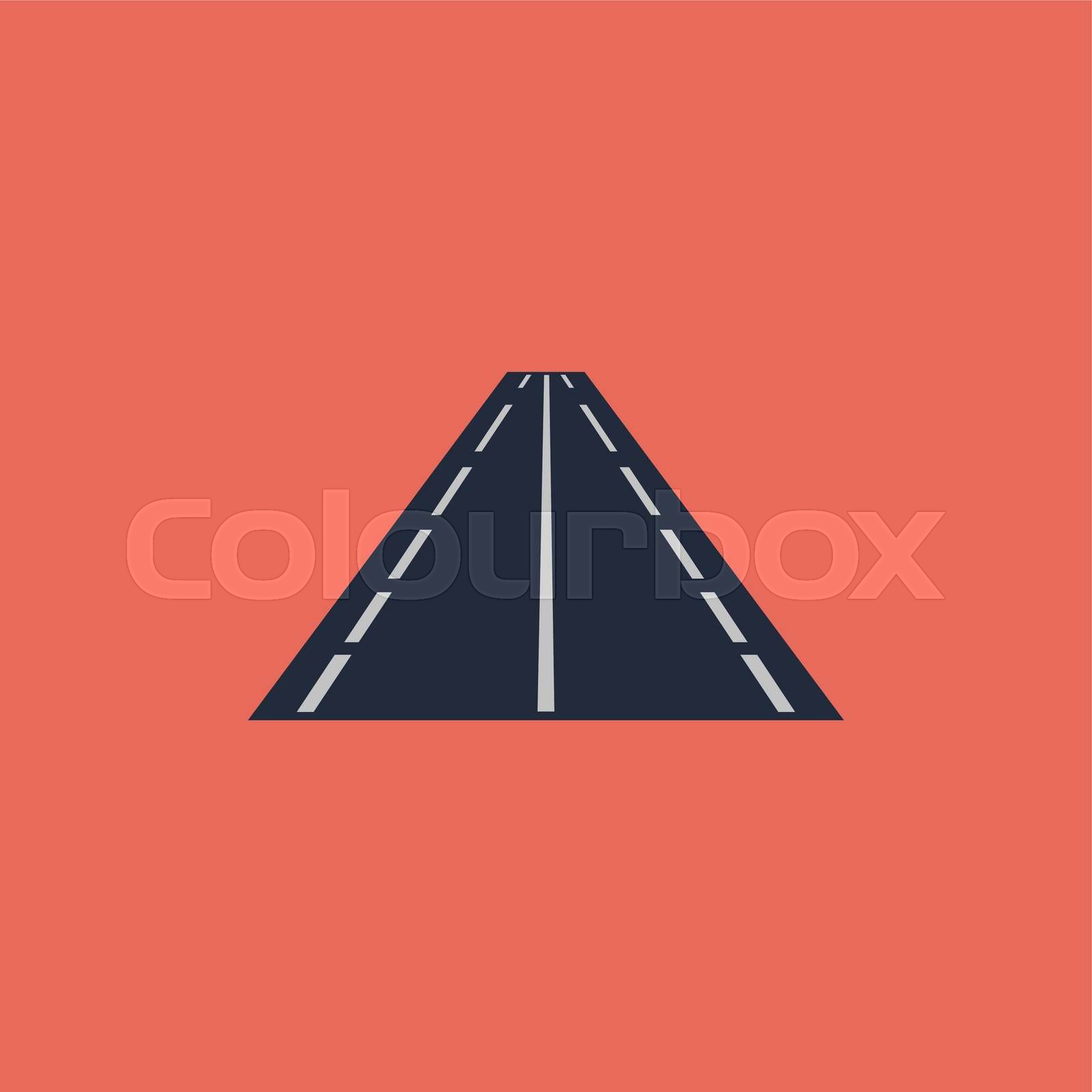 Road flat icon | Stock vector | Colourbox