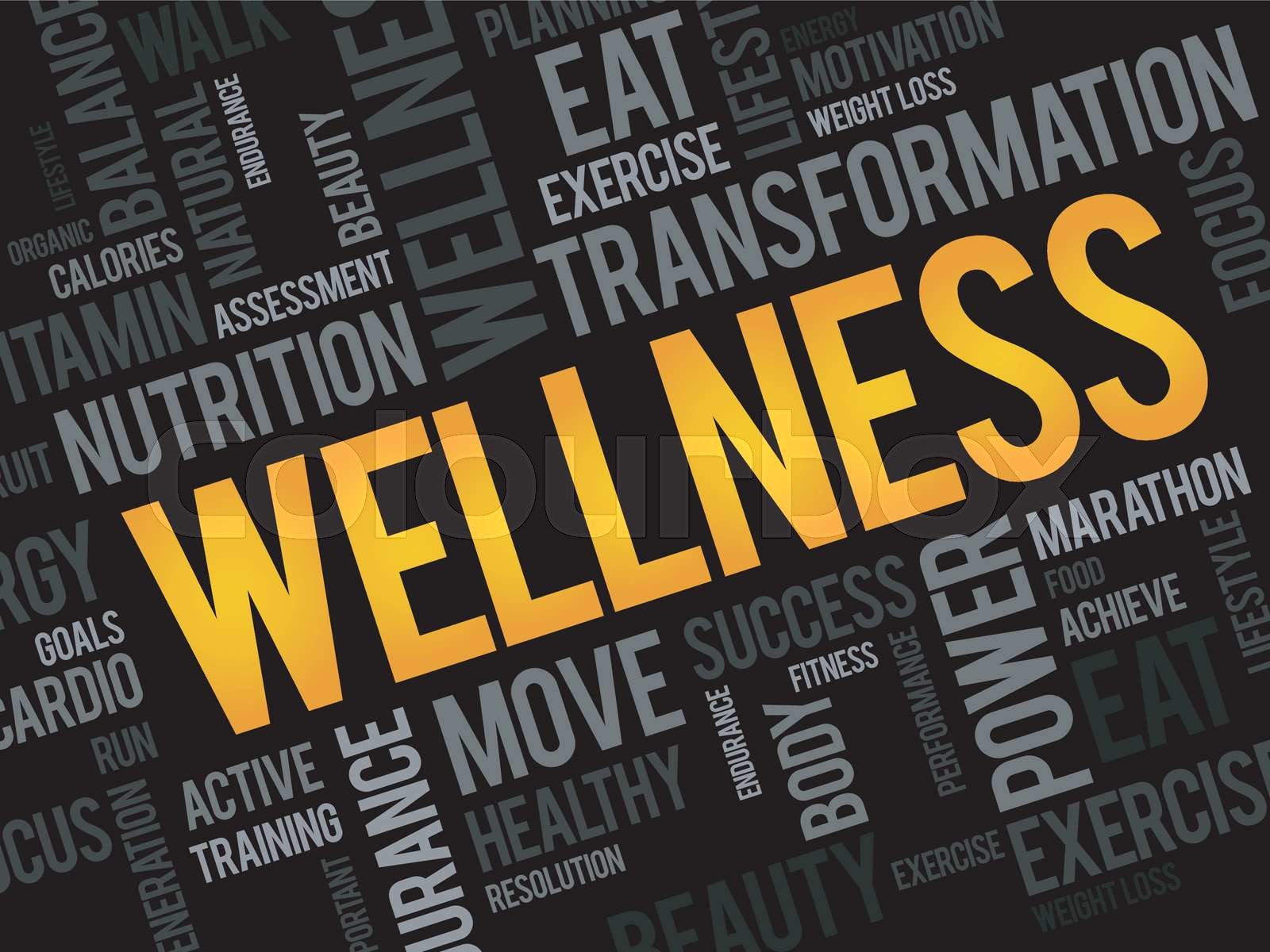 WELLNESS word cloud | Stock vector | Colourbox