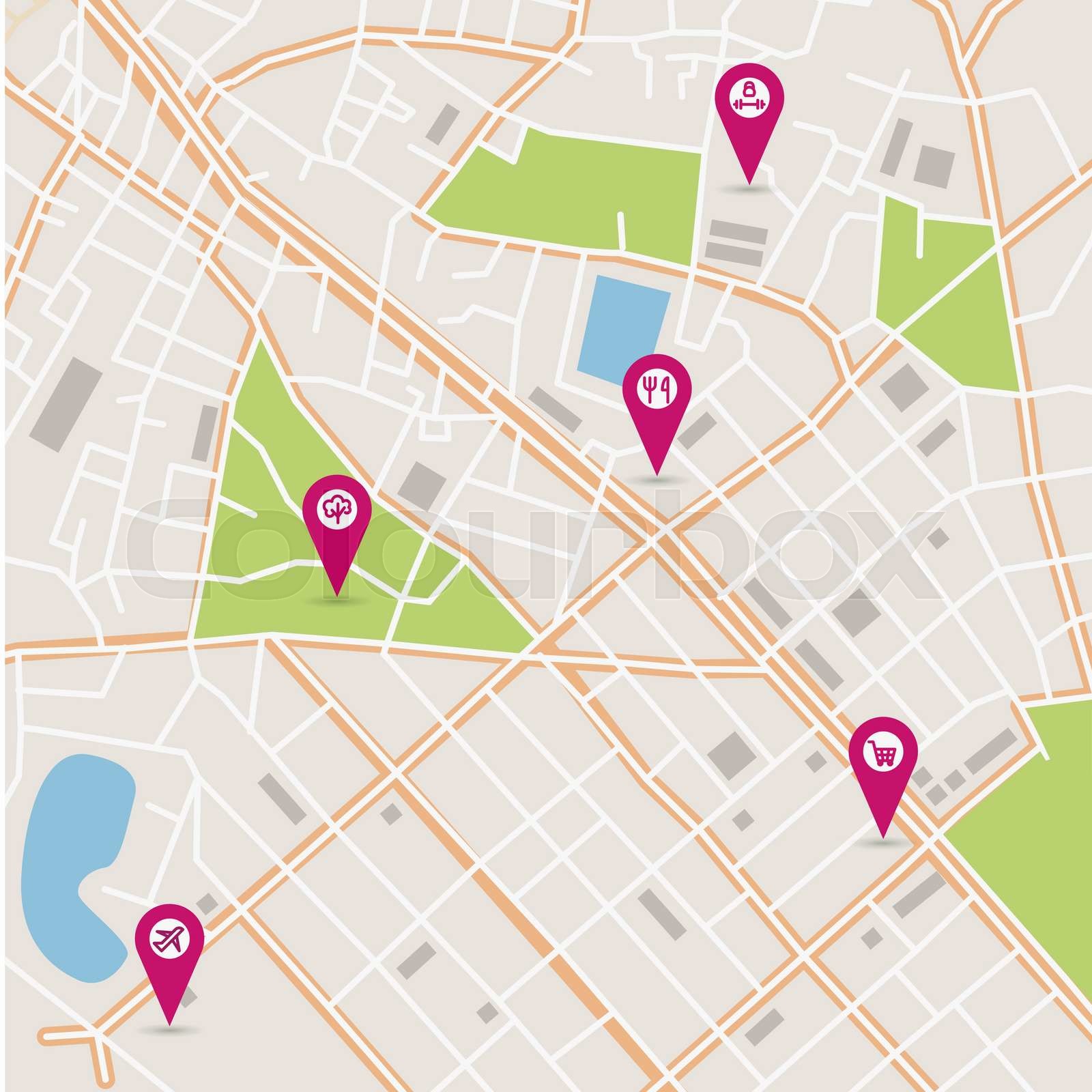 Vector city map | Stock vector | Colourbox