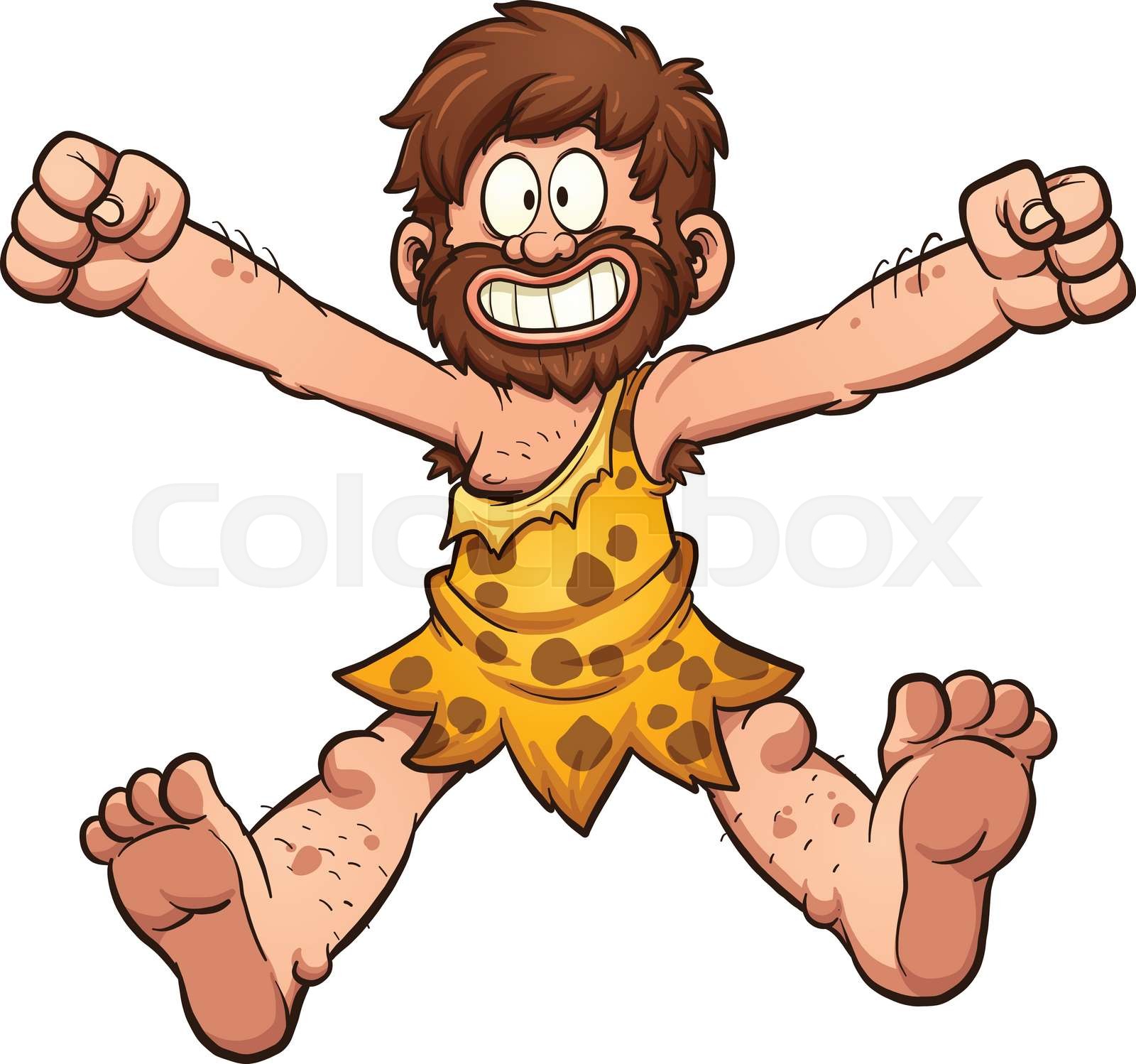 Happy caveman | Stock vector | Colourbox