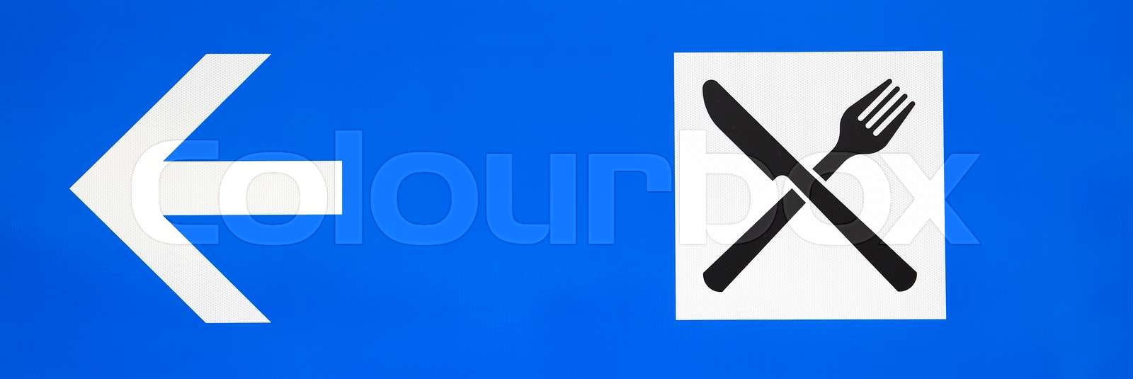 Direction indicator and restaurant sign | Stock image | Colourbox