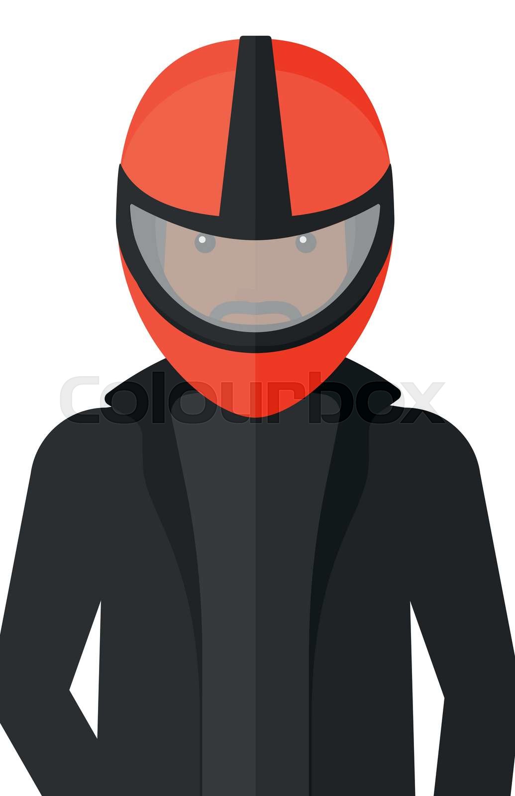 Man in biker helmet. | Stock vector | Colourbox
