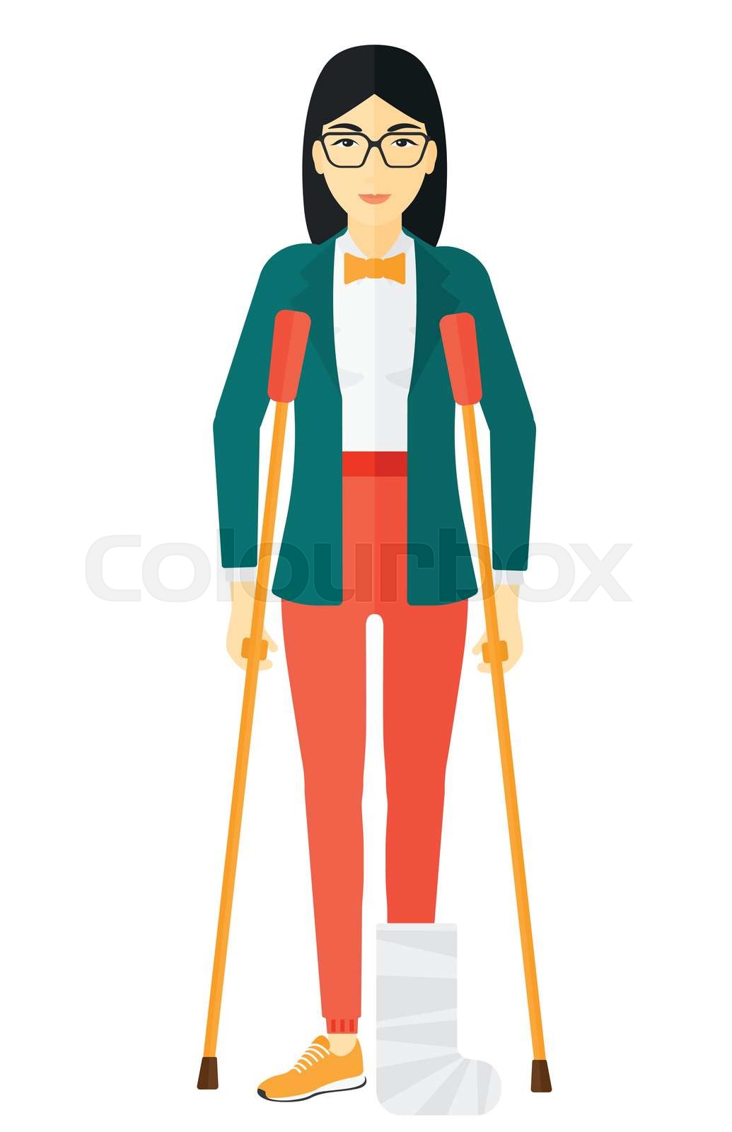 Patient with broken leg. | Stock vector | Colourbox