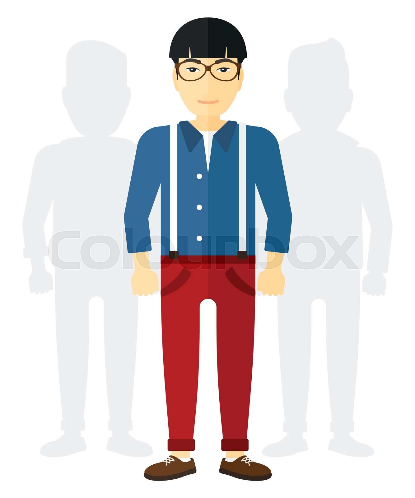 Man with two shadows behind. | Stock vector | Colourbox