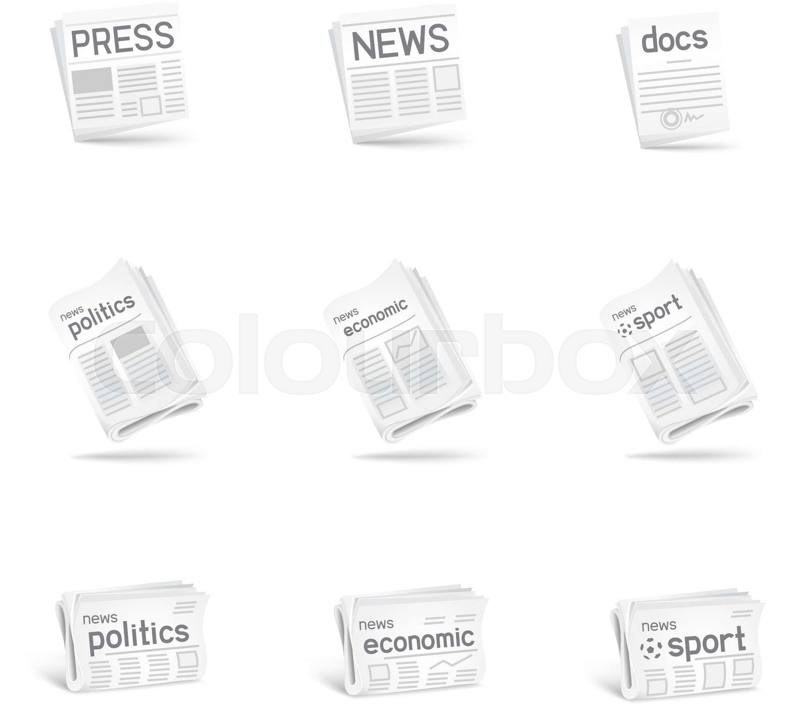 press icon set | Stock vector | Colourbox
