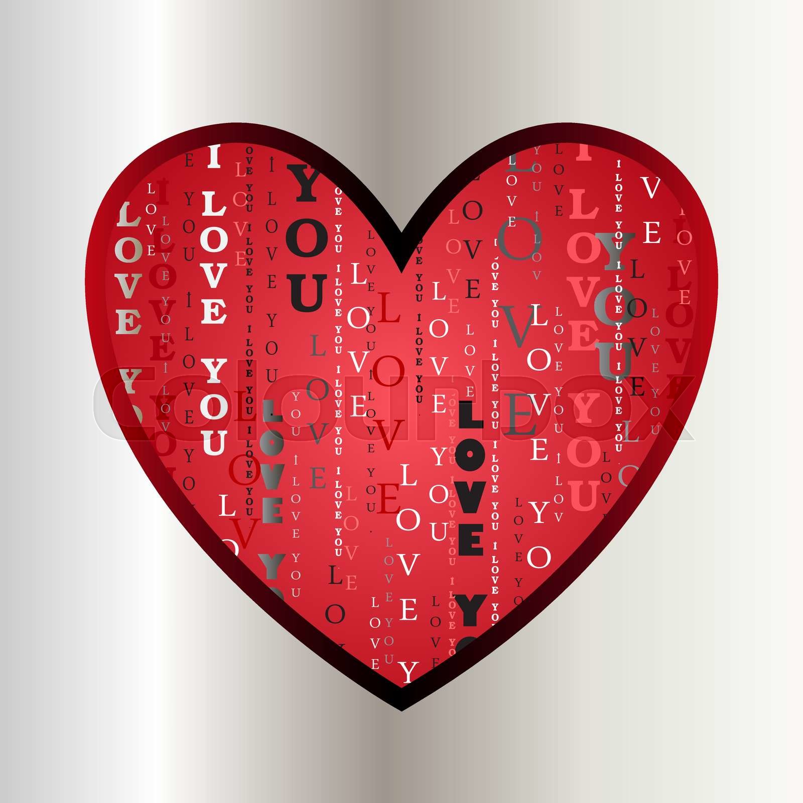 liebe, text, herz | Stock-Vektor | Colourbox