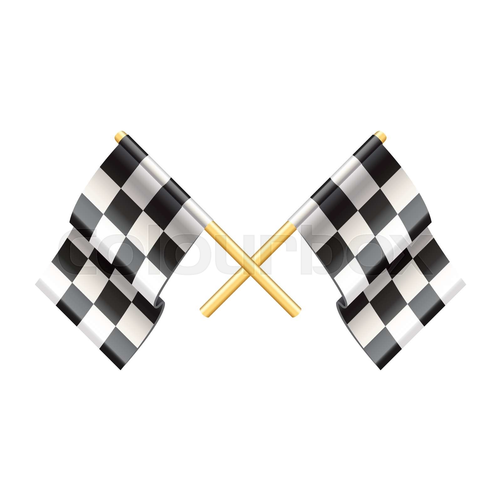 Rally flags isolated on white vector | Stock vector | Colourbox