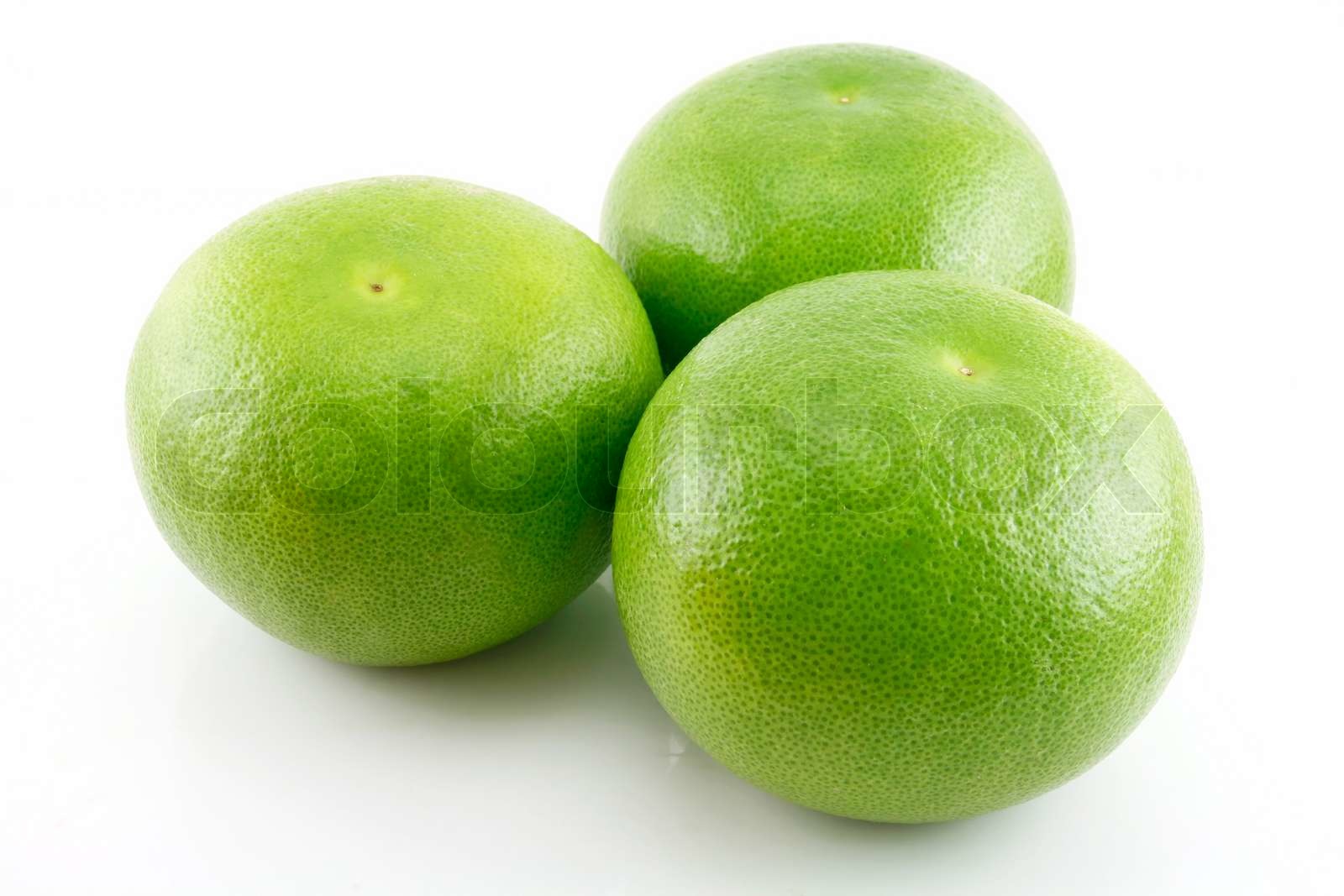 Three Ripe Green Grapefruits Isolated on White Background | Stock image ...