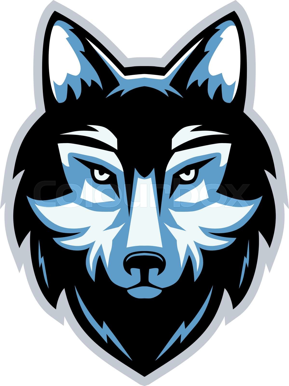 Blue Wolf Head Logo