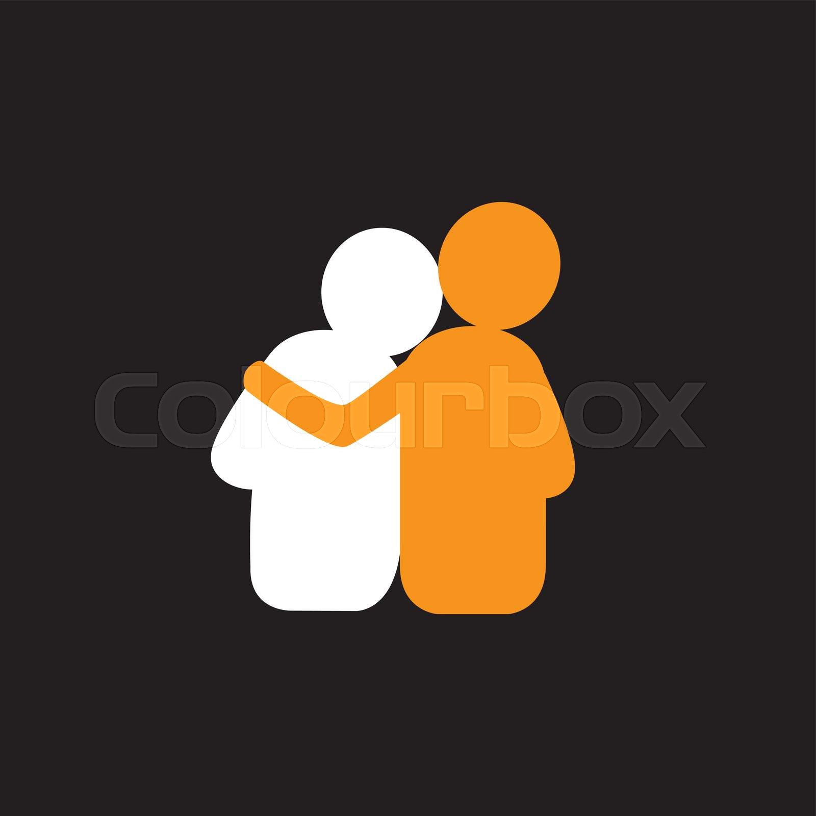 set of friendship, dependence, empathy, bonding - vector icons. | Stock ...
