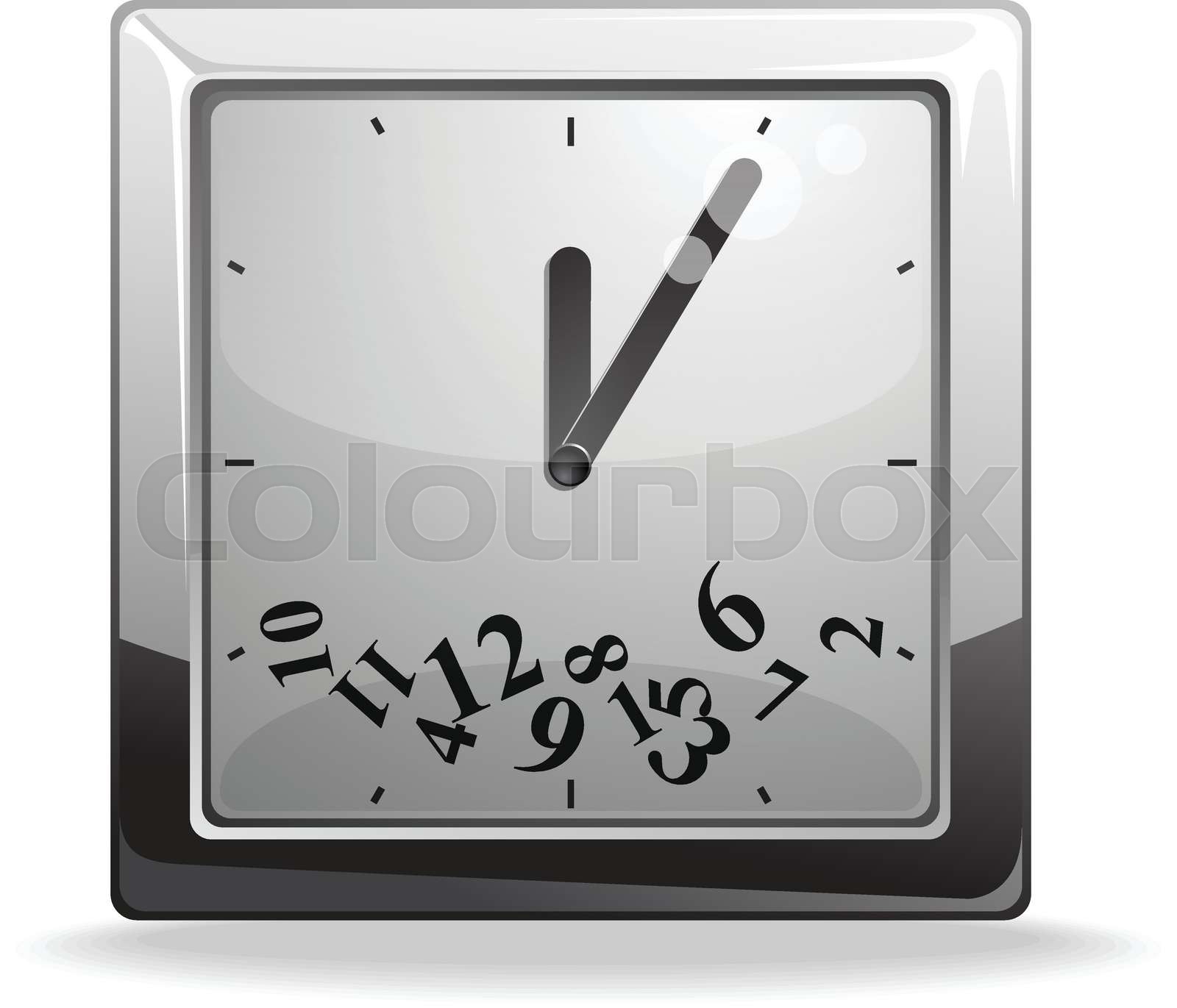 Square clock vector illustration | Stock vector | Colourbox