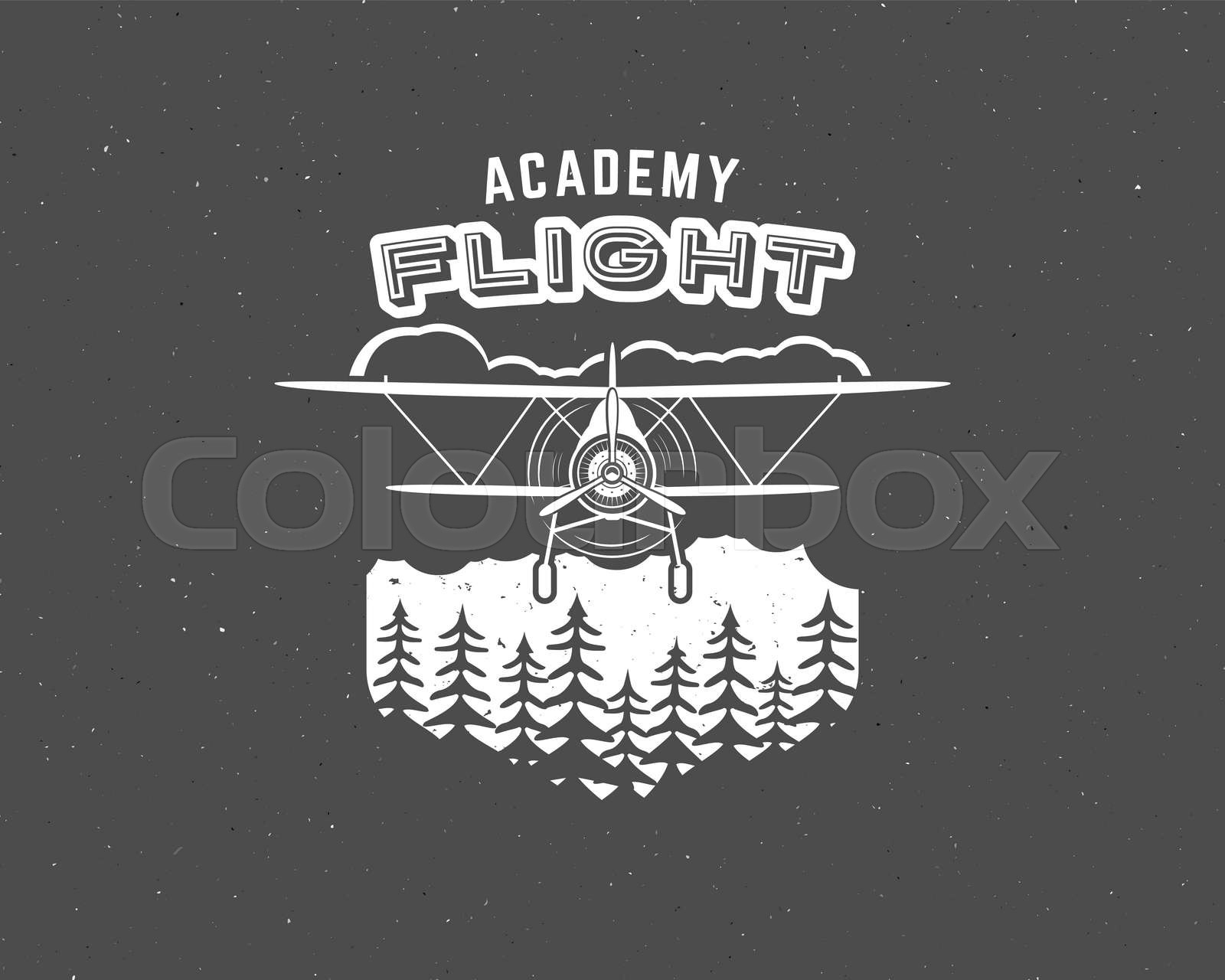 Vintage airplane emblem. Biplane label. Retro Plane badge, design ...