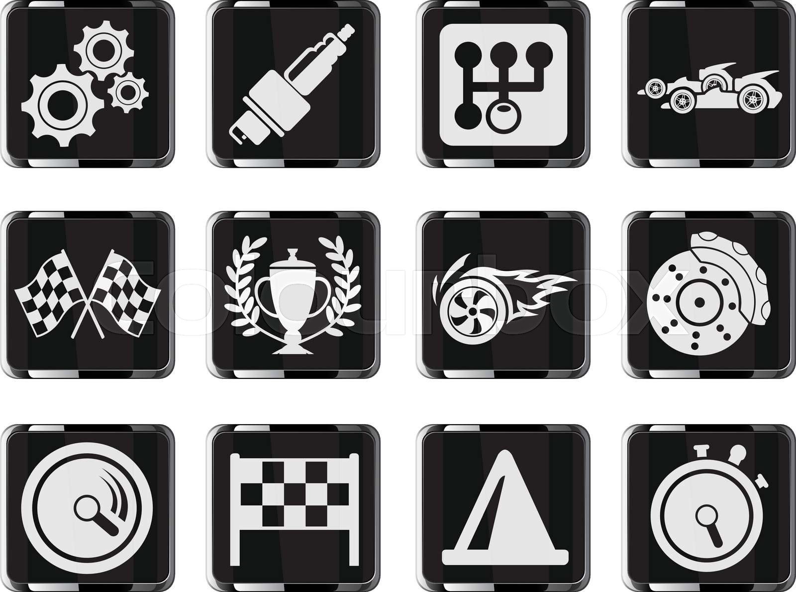 Racing icons | Stock vector | Colourbox
