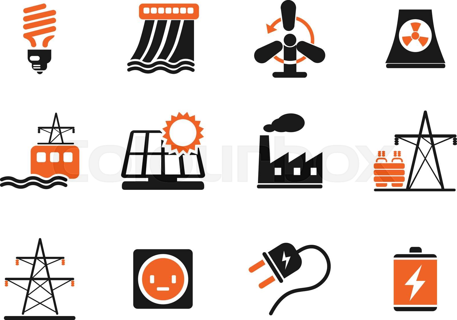 Electricity simply icons | Stock vector | Colourbox