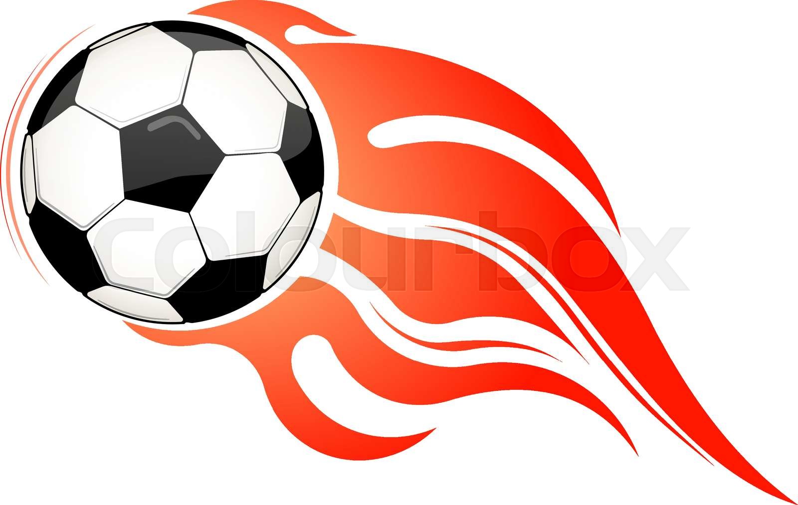 Flaming ball. Football or soccer design for emblem or logo. | Stock ...