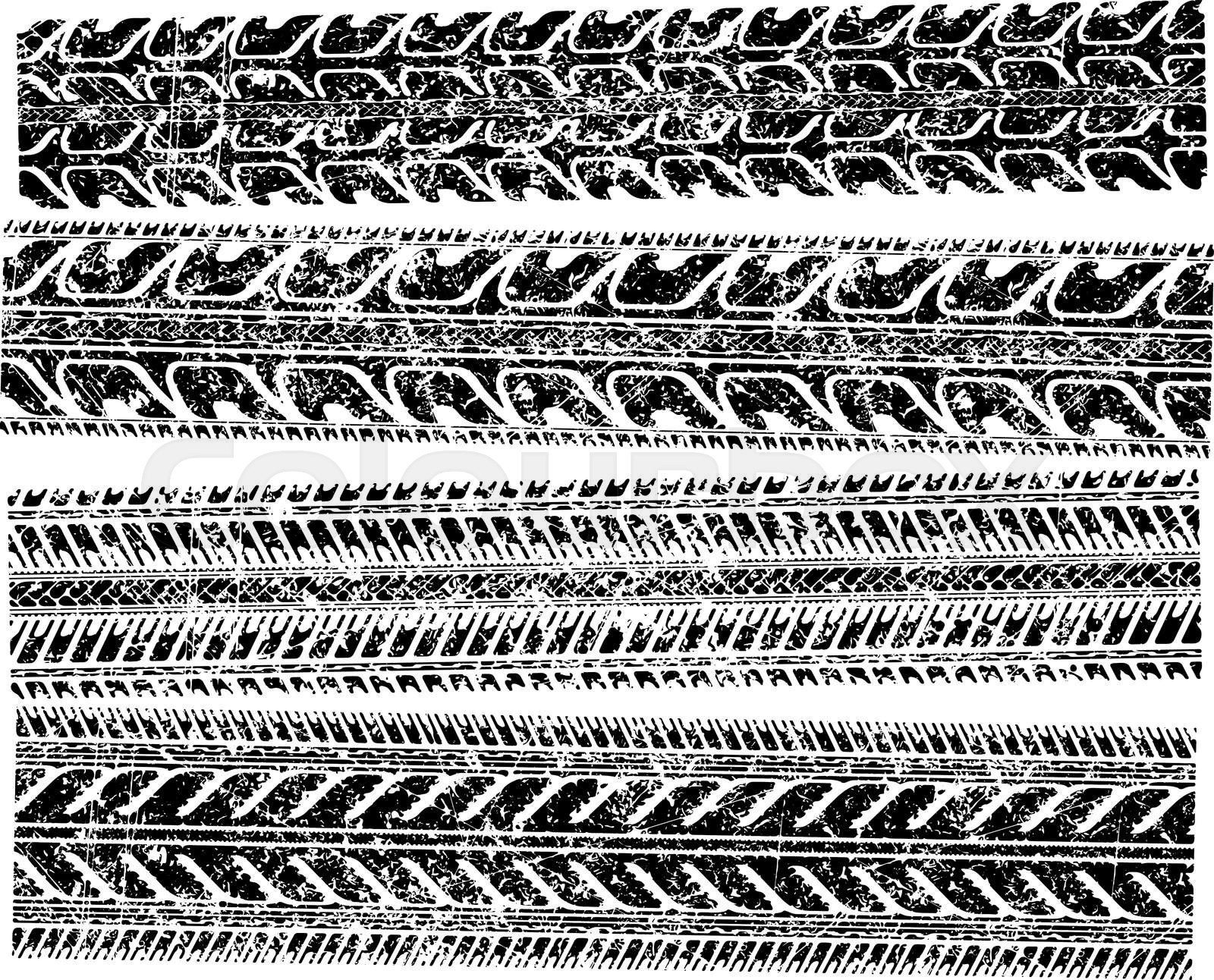 A set of 4 detailed tire prints for your design. Vector illustration ...