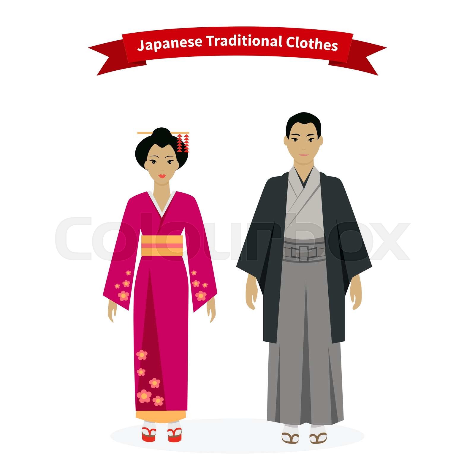 Japanese Traditional Clothes People | Stock vector | Colourbox