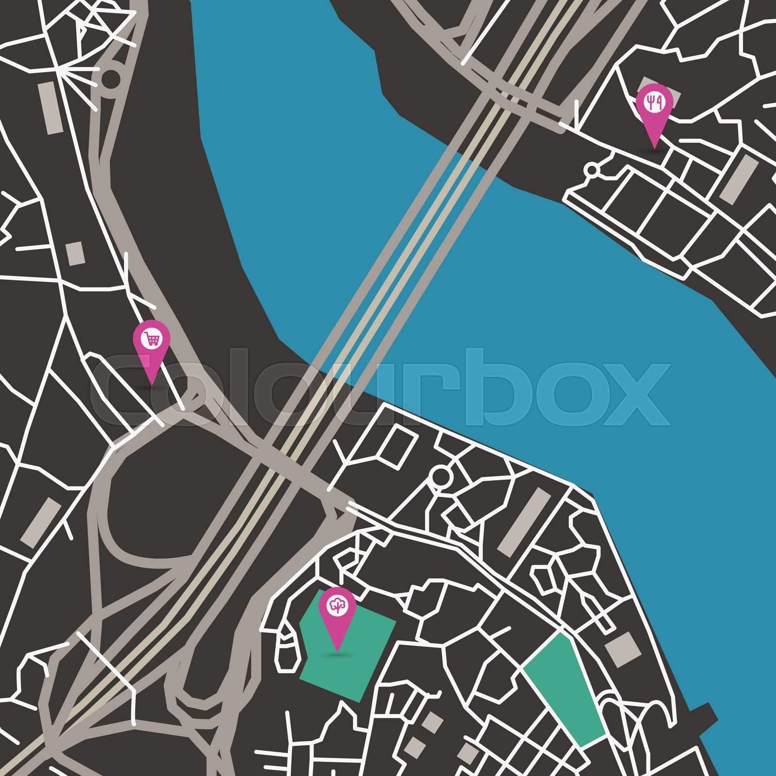 Vector city map | Stock vector | Colourbox