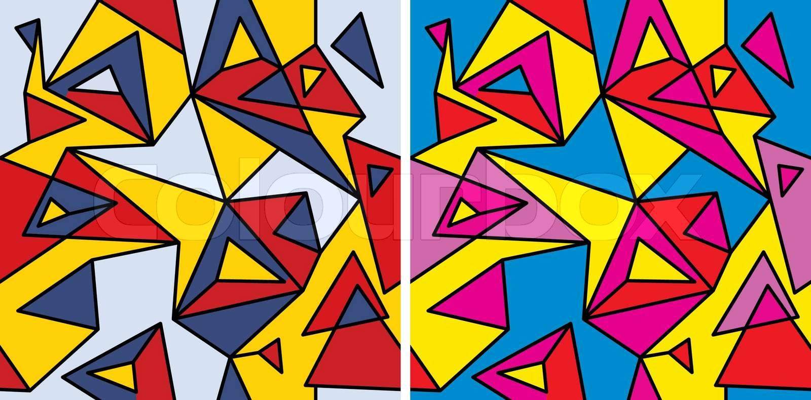 Fragmente der Abstraktion , Kubismus und Pop-Art ( seamless pattern set ...