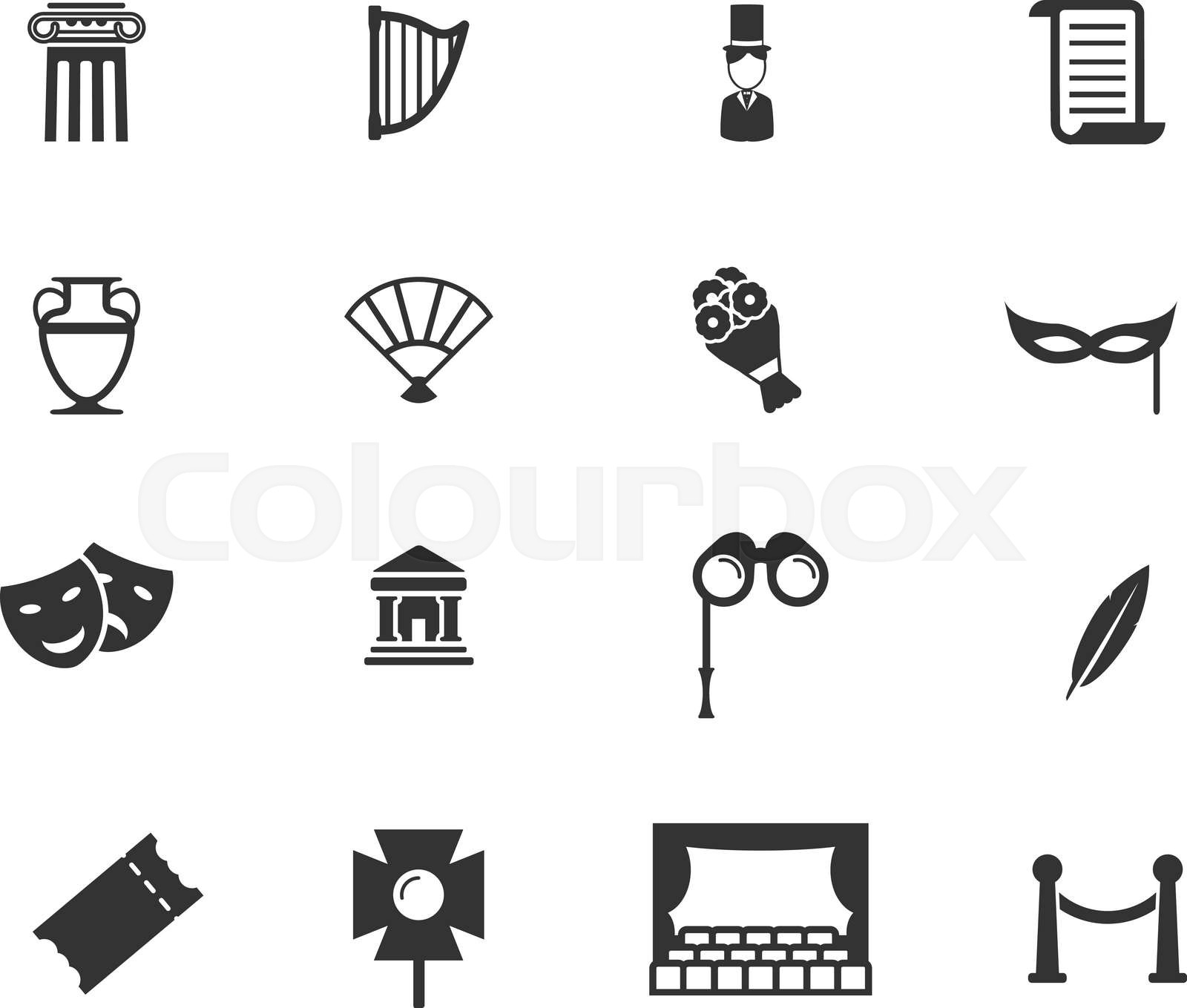 Theatre simply icons | Stock vector | Colourbox